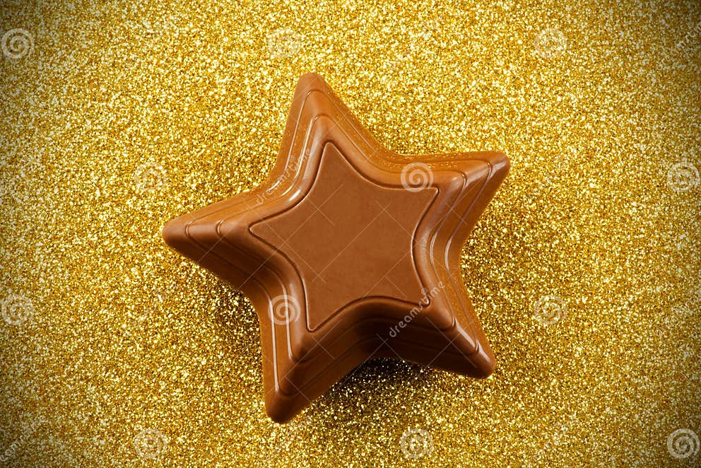 Chocolate Star on Sparkly Background Stock Image - Image of chocolaty ...