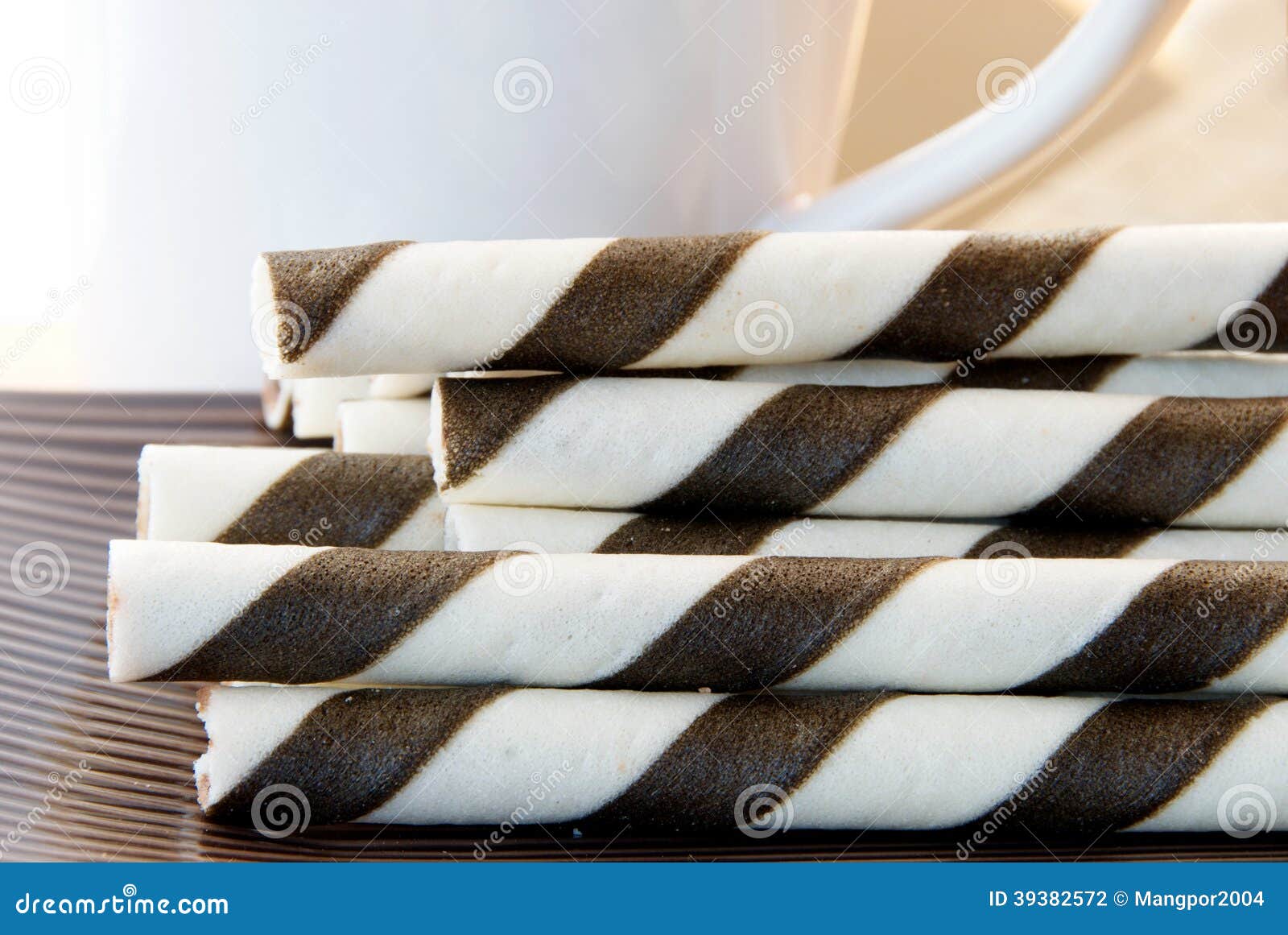 Chocolate stick wafers. stock photo. Image of sticky - 39382572