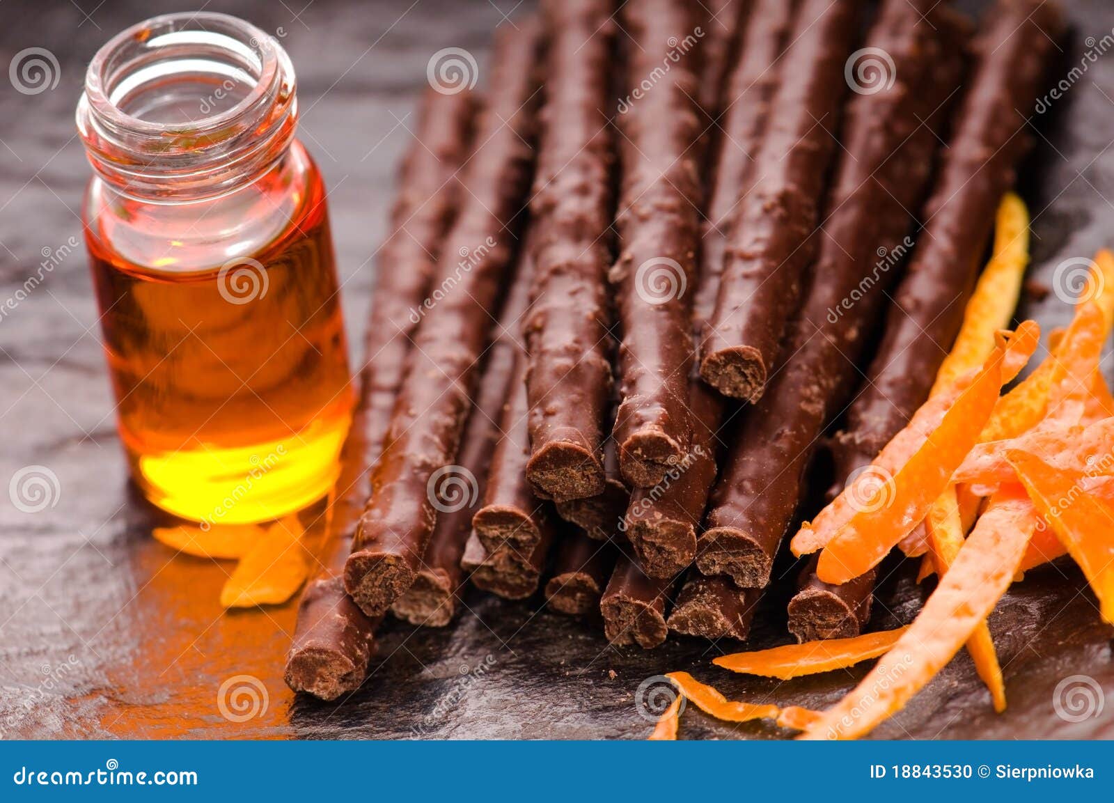 Chocolate Sticks with Orange Stock Photo - Image of mandarin, orange ...