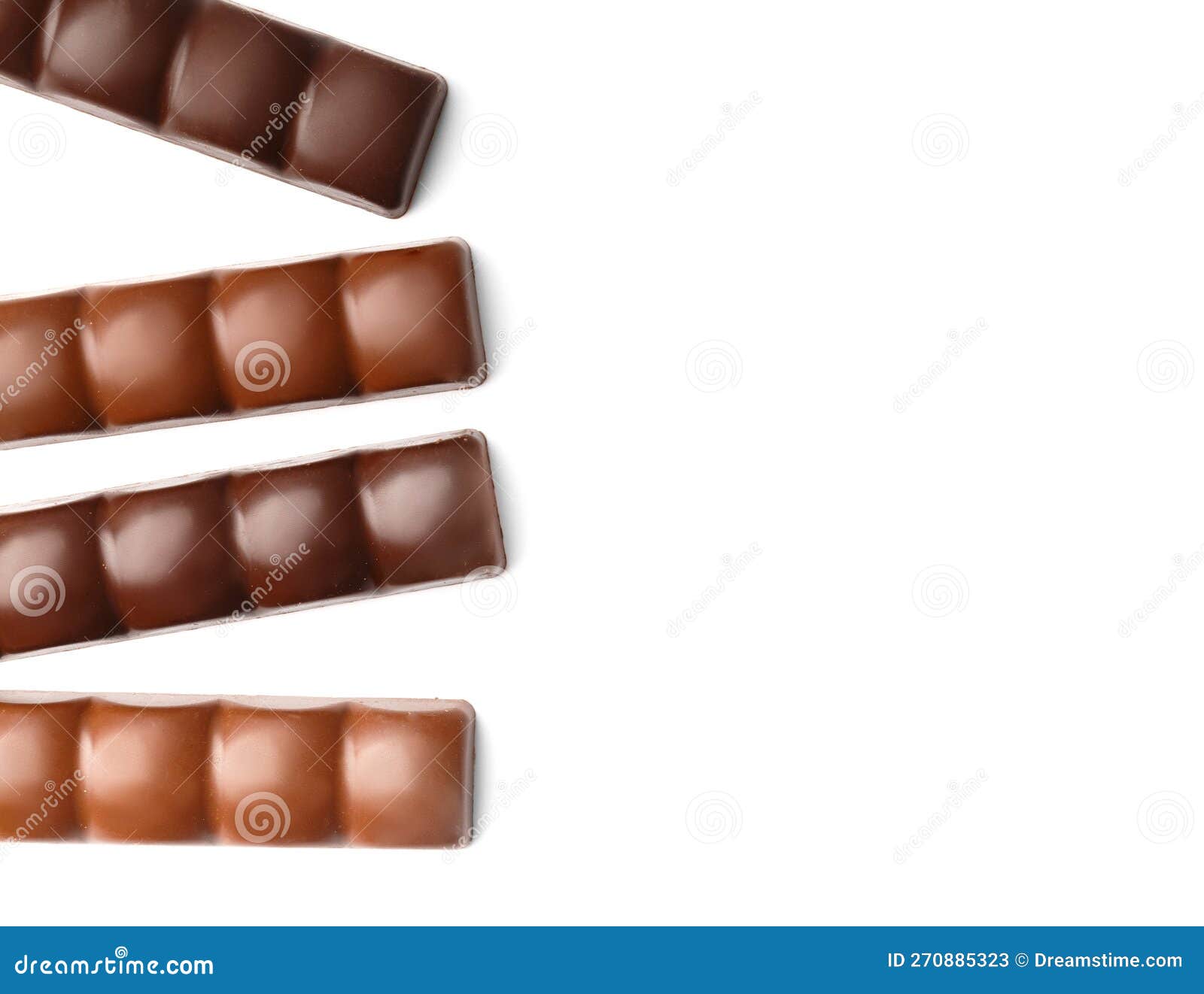 Chocolate Sticks on White Background Top View Copy Space Stock Image ...