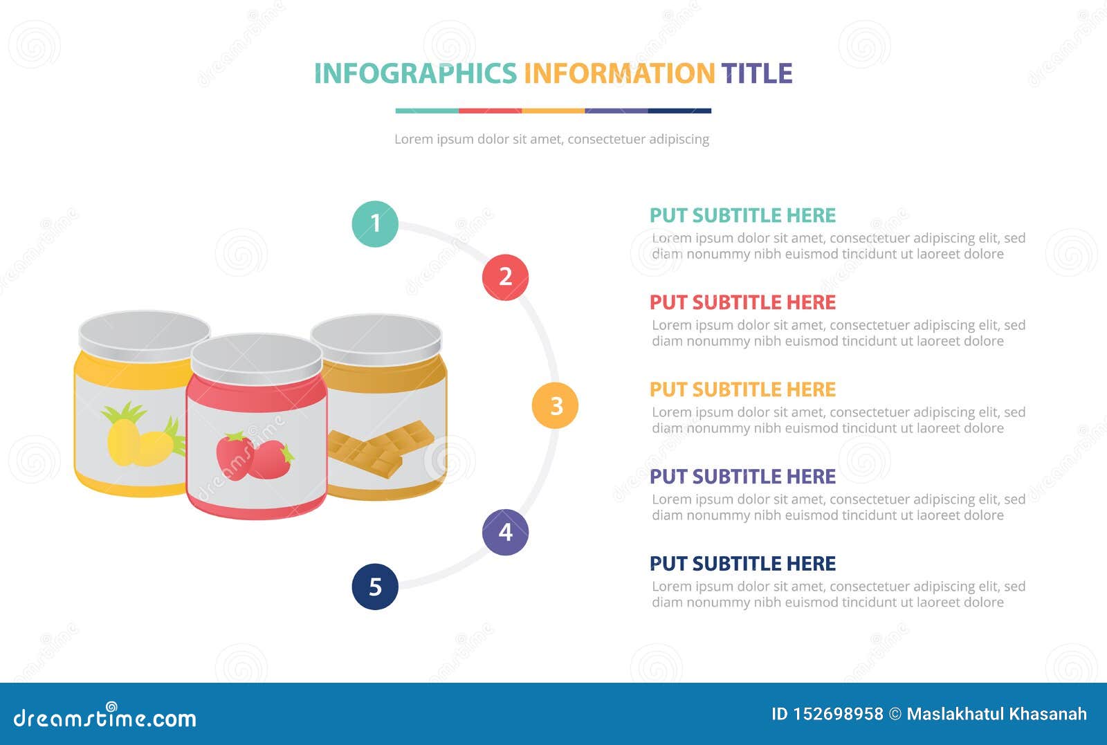 Chocolate Strawberry Jam Infographic Template Concept with Five Points ...