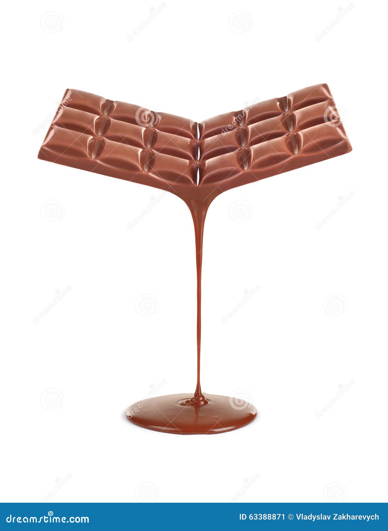 Chocolate Stream Flows from Chocolate Bars Stock Image - Image of heat ...