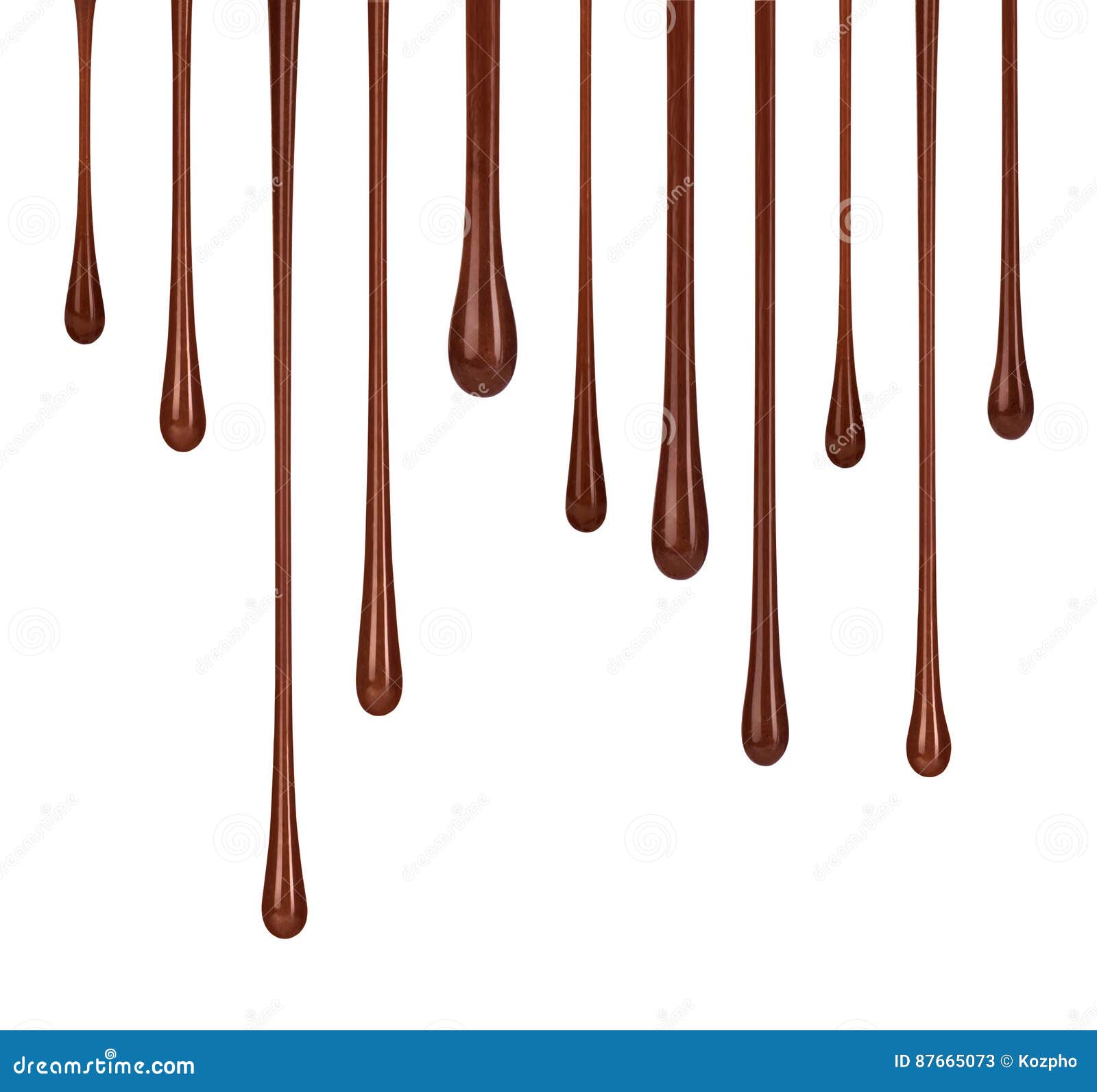 Chocolate Streams Isolated on a White Stock Image - Image of background ...
