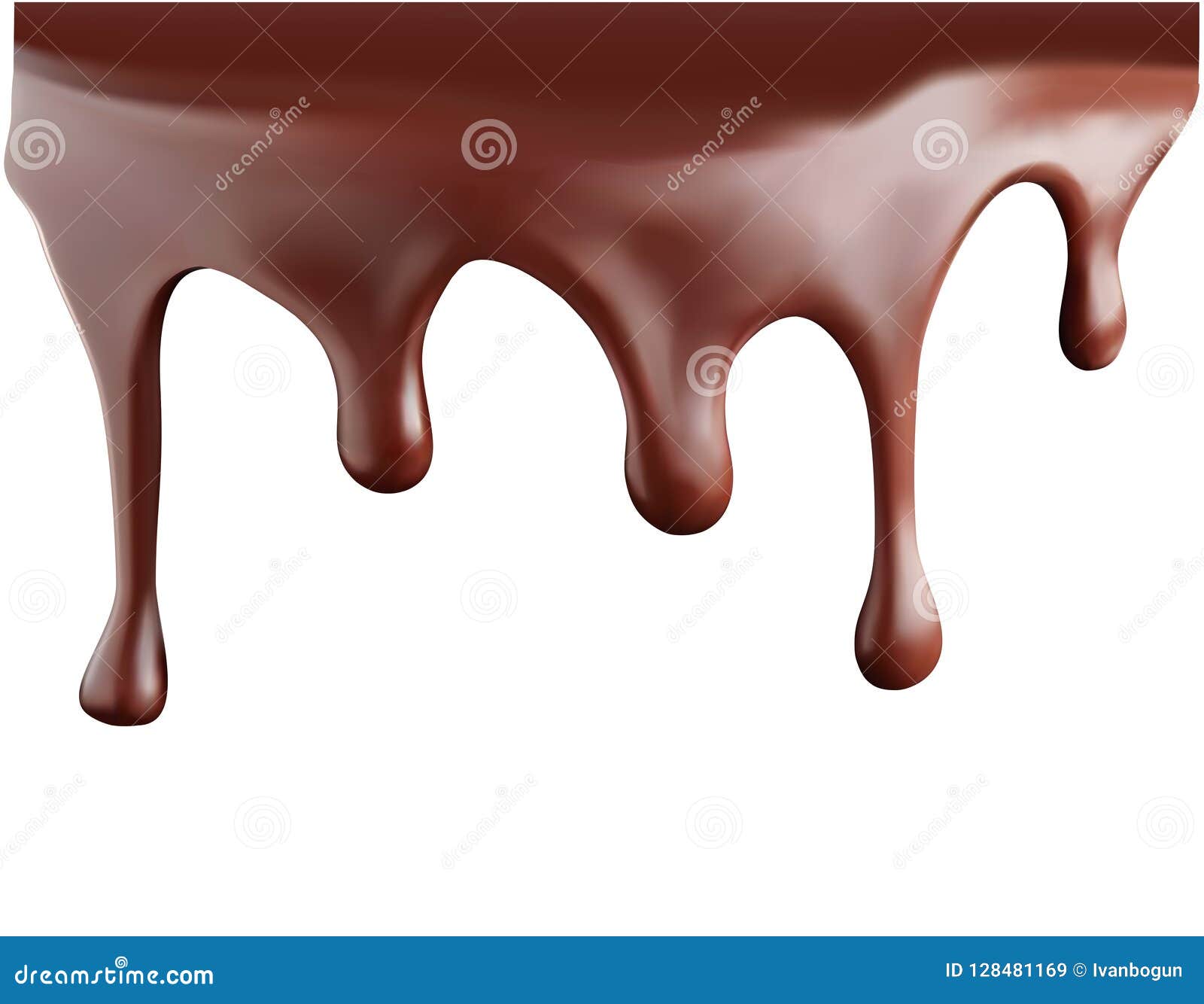 Chocolate Streams Isolated on White. Vector Stock Vector - Illustration ...
