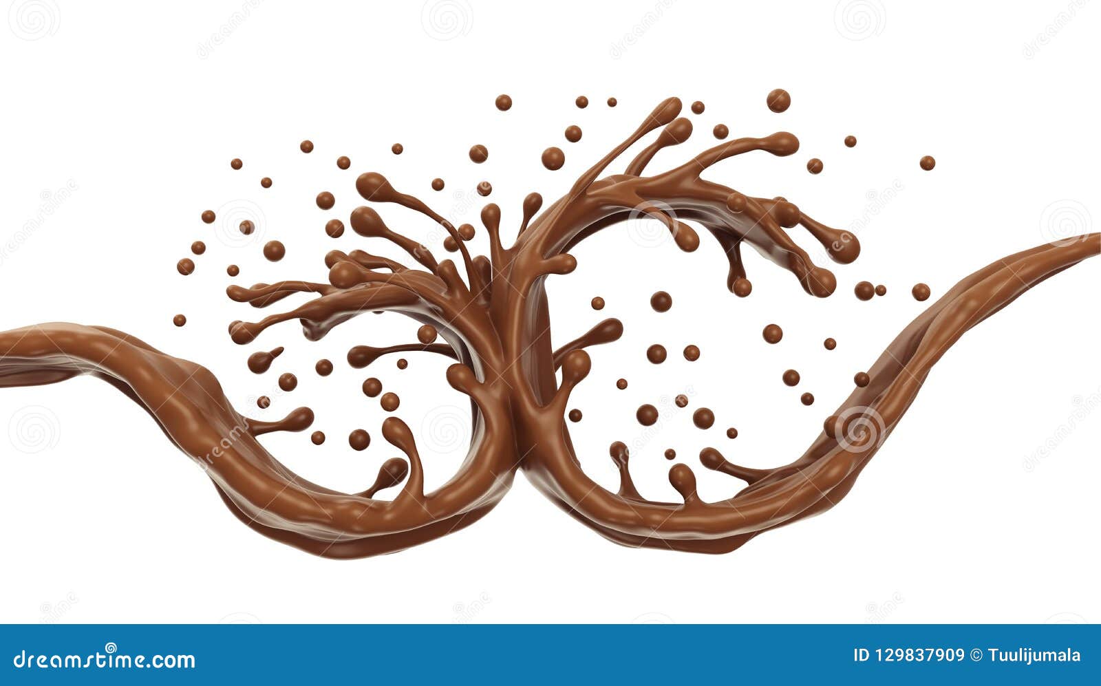 Chocolate Streams Splash on White Background Stock Illustration ...