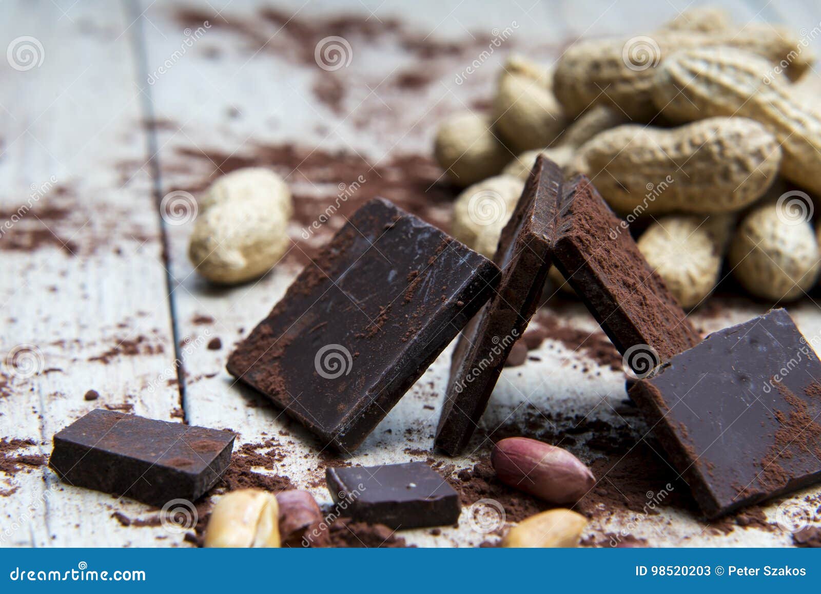 Chocolate Structure with Peanuts and Nutshells Stock Image - Image of ...