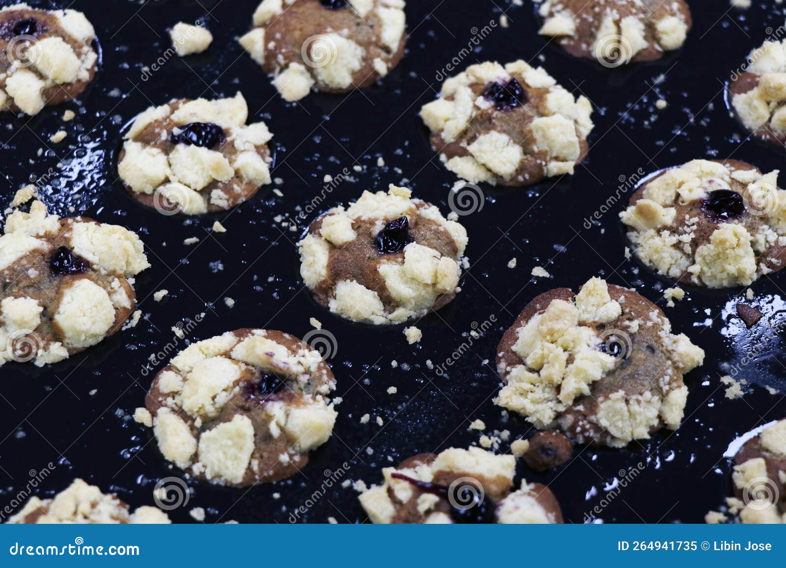 Chocolate Stuffed Baked Muffins or Cupcakes in a Bakery Sheet Stock ...