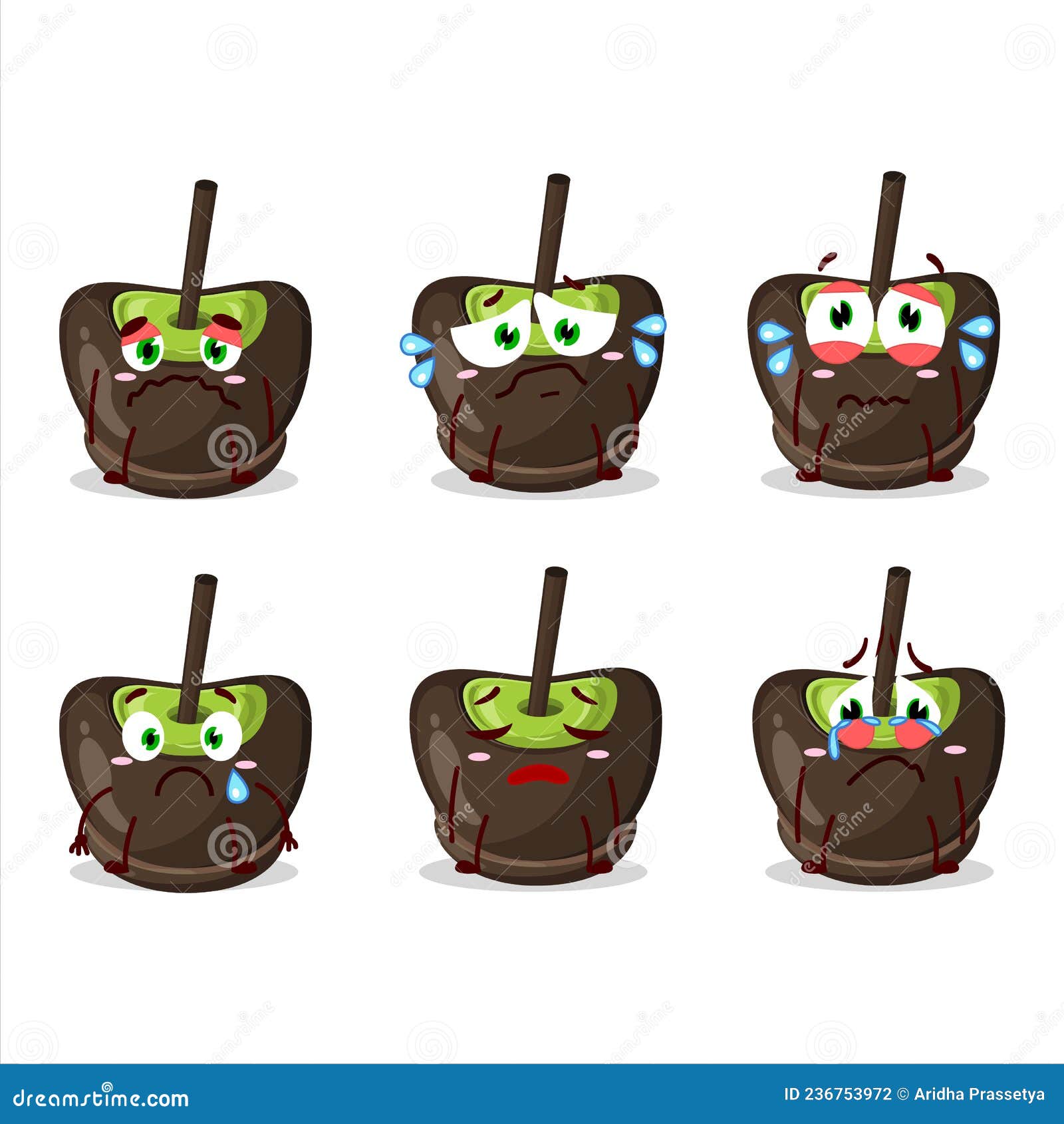 Chocolate Sugar Candy Cartoon Character with Sad Expression Stock ...