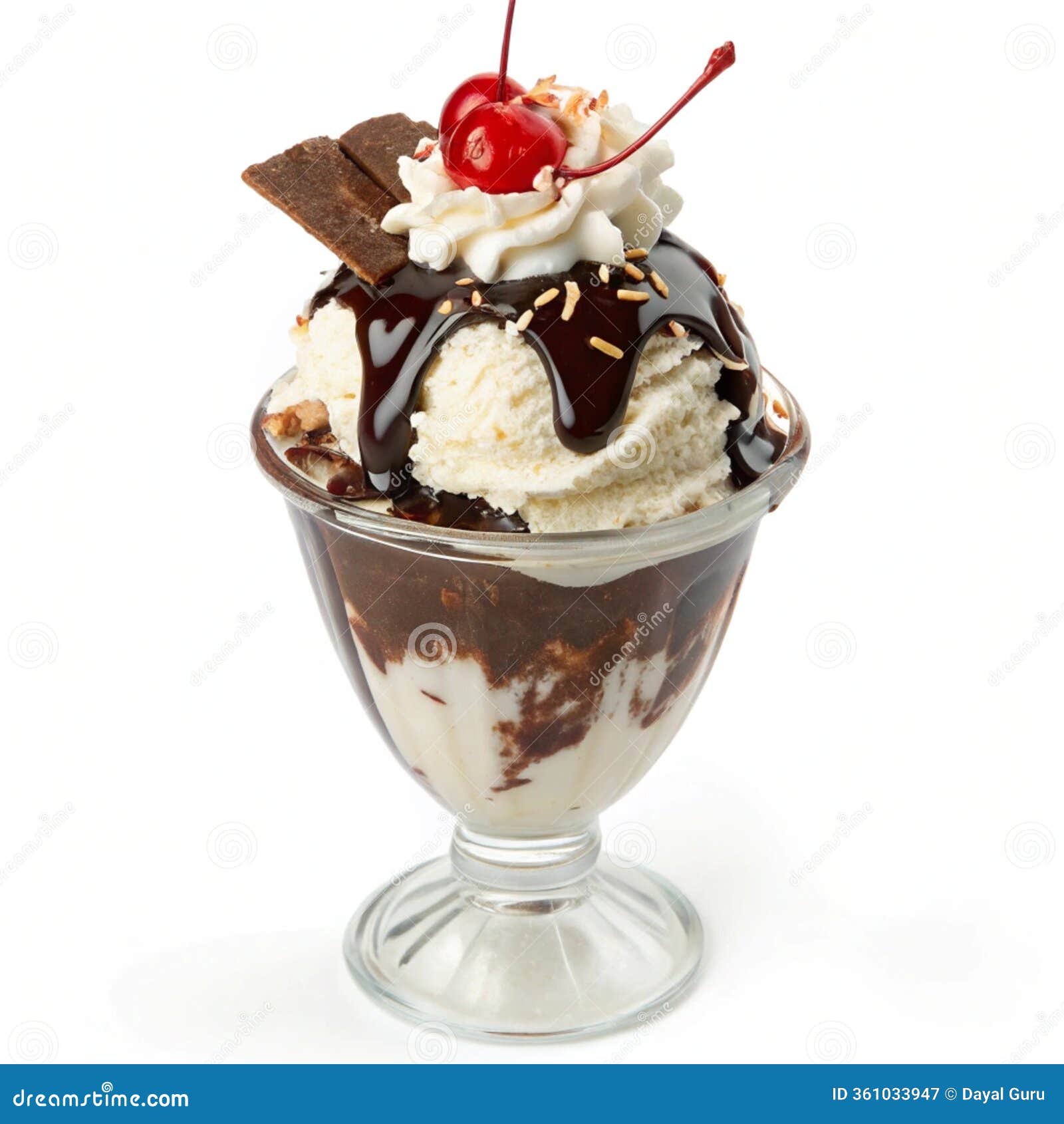 Chocolate Sundae Isolated on Transparent Background Stock Illustration ...