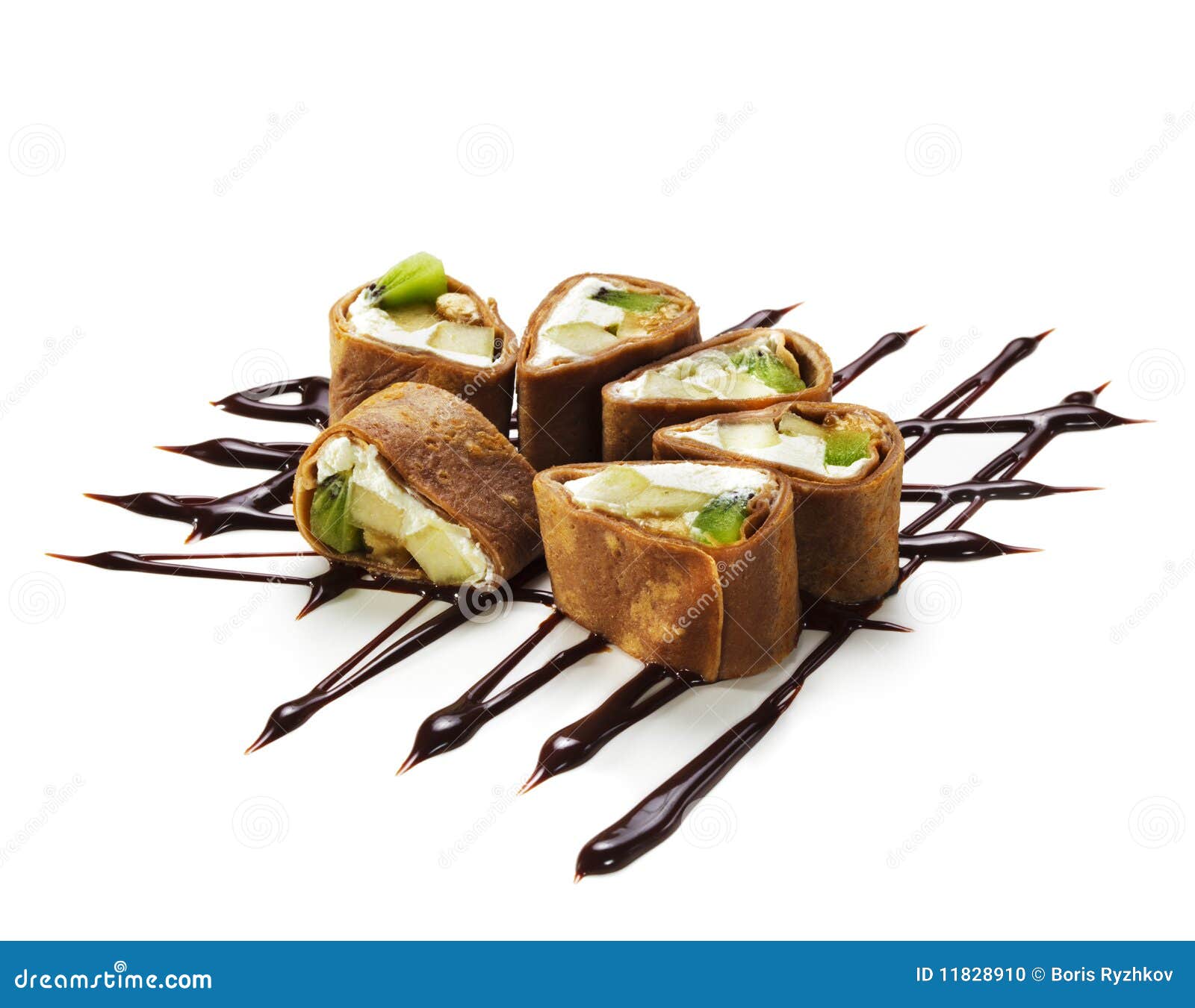 Chocolate Sushi Roll stock photo. Image of japan, meal - 11828910