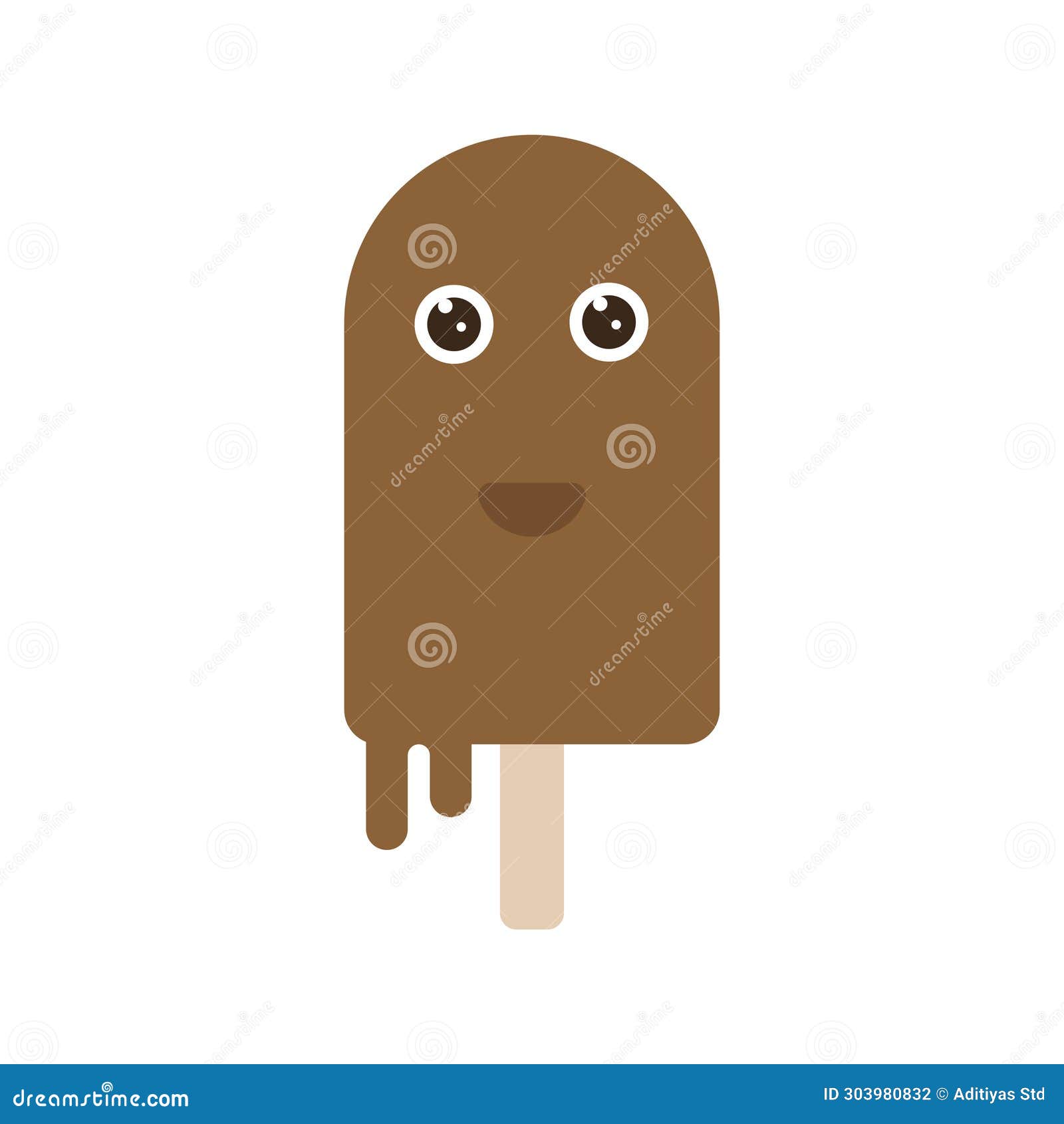 Chocolate Sweet Ice Cream Smile, Isolated. Vector. Stock Illustration ...