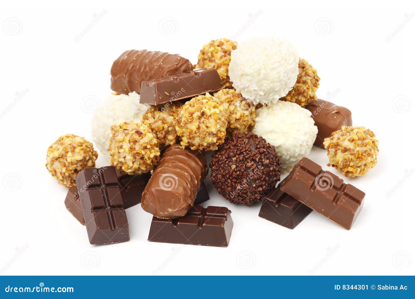 Chocolate and sweets stock image. Image of heap, white - 8344301