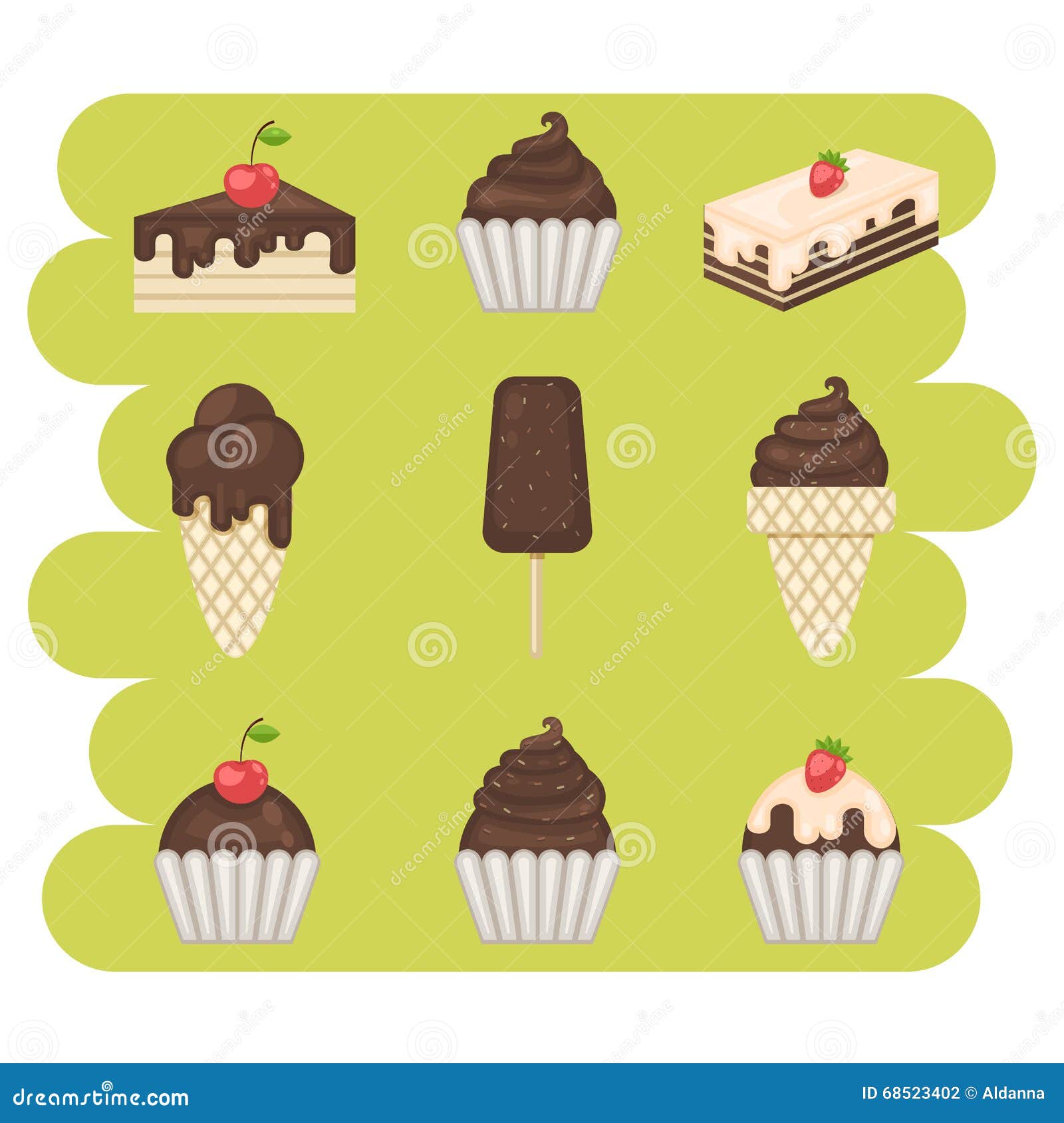 Chocolate sweets icons stock vector. Illustration of long - 68523402