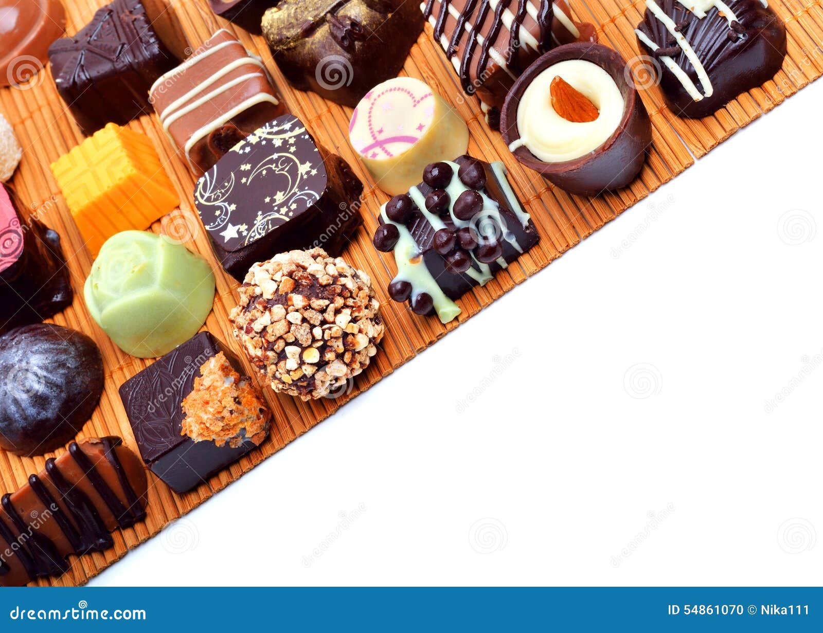 Chocolate Sweets Isolated on White Stock Photo - Image of dark, gourmet ...