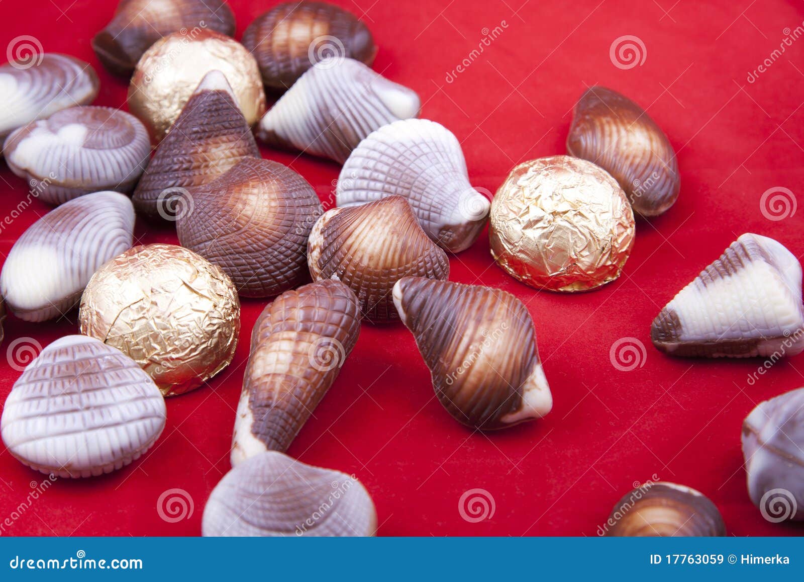 Chocolate Sweets In Shape Of Shells Stock Image - Image of festive ...