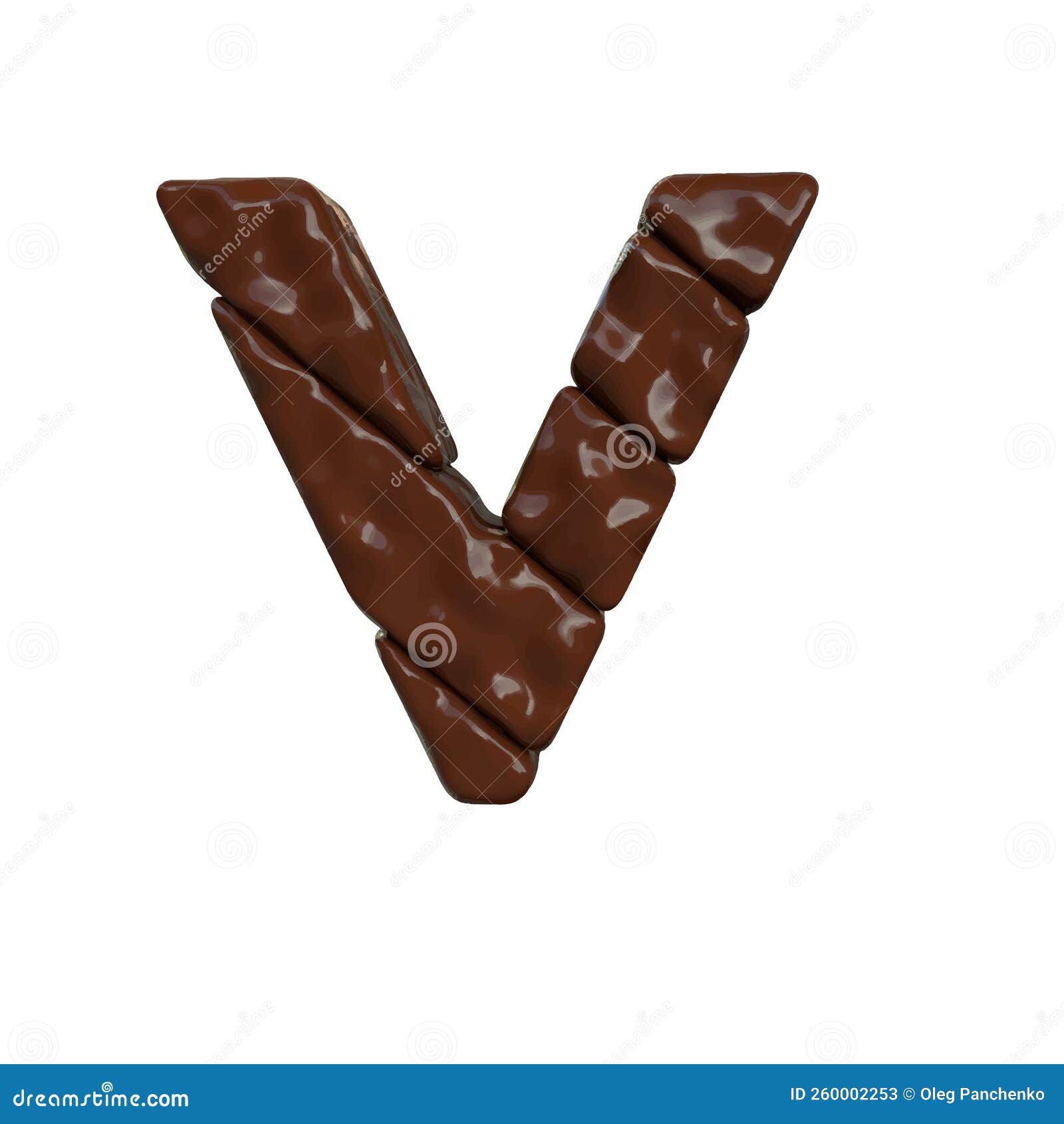 Chocolate Symbol Made from Diagonal Bars. Letter V Stock Vector ...