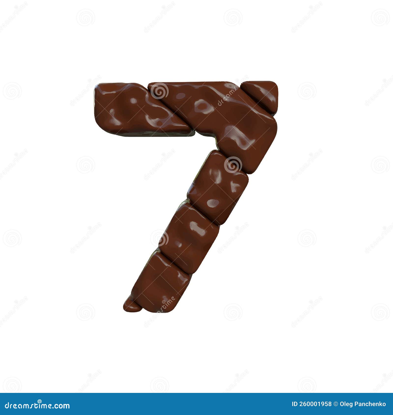 Chocolate Symbol Made from Diagonal Bars. Number 7 Stock Vector ...