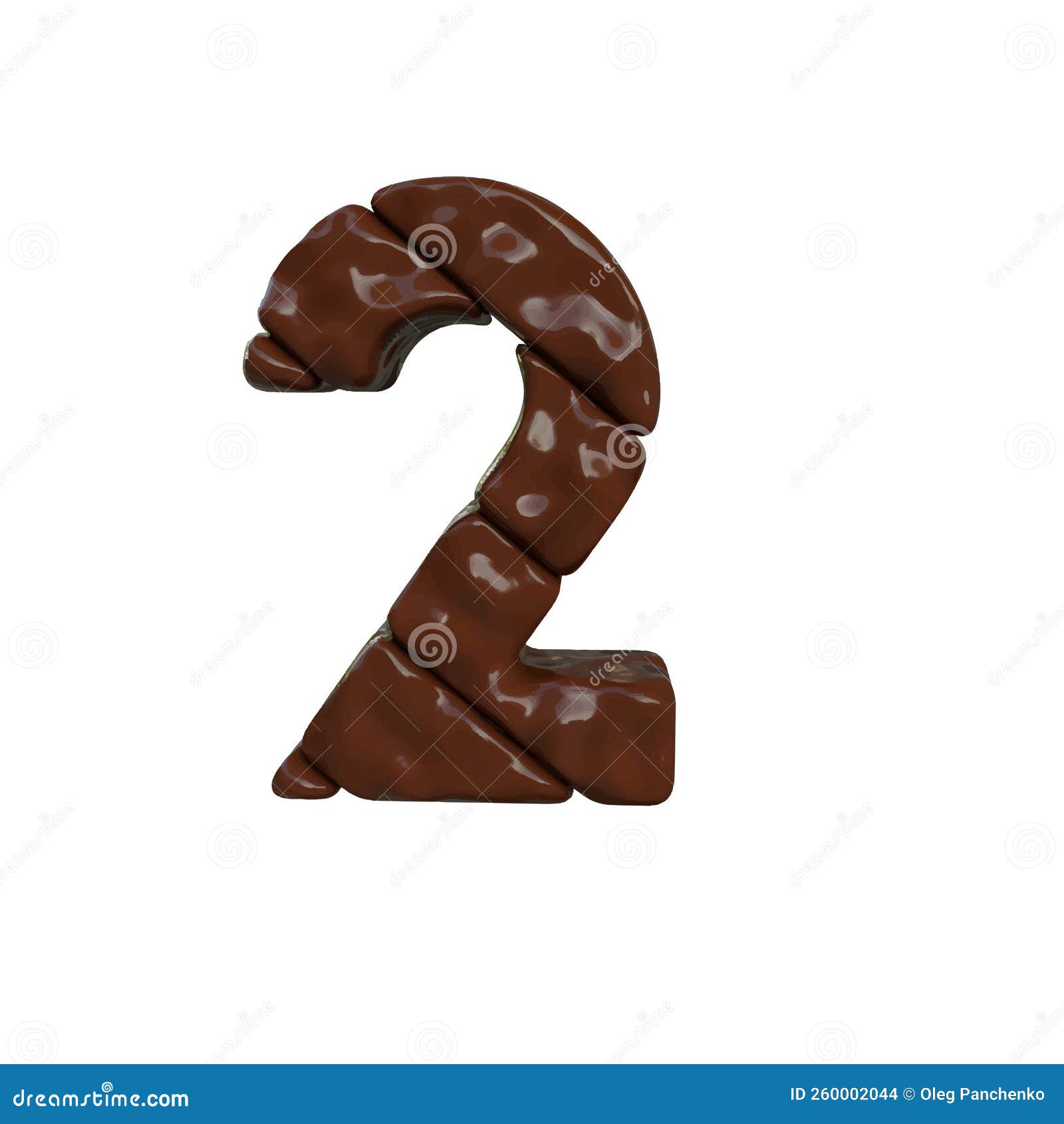 Chocolate Symbol Made from Diagonal Bars. Number 2 Stock Vector ...
