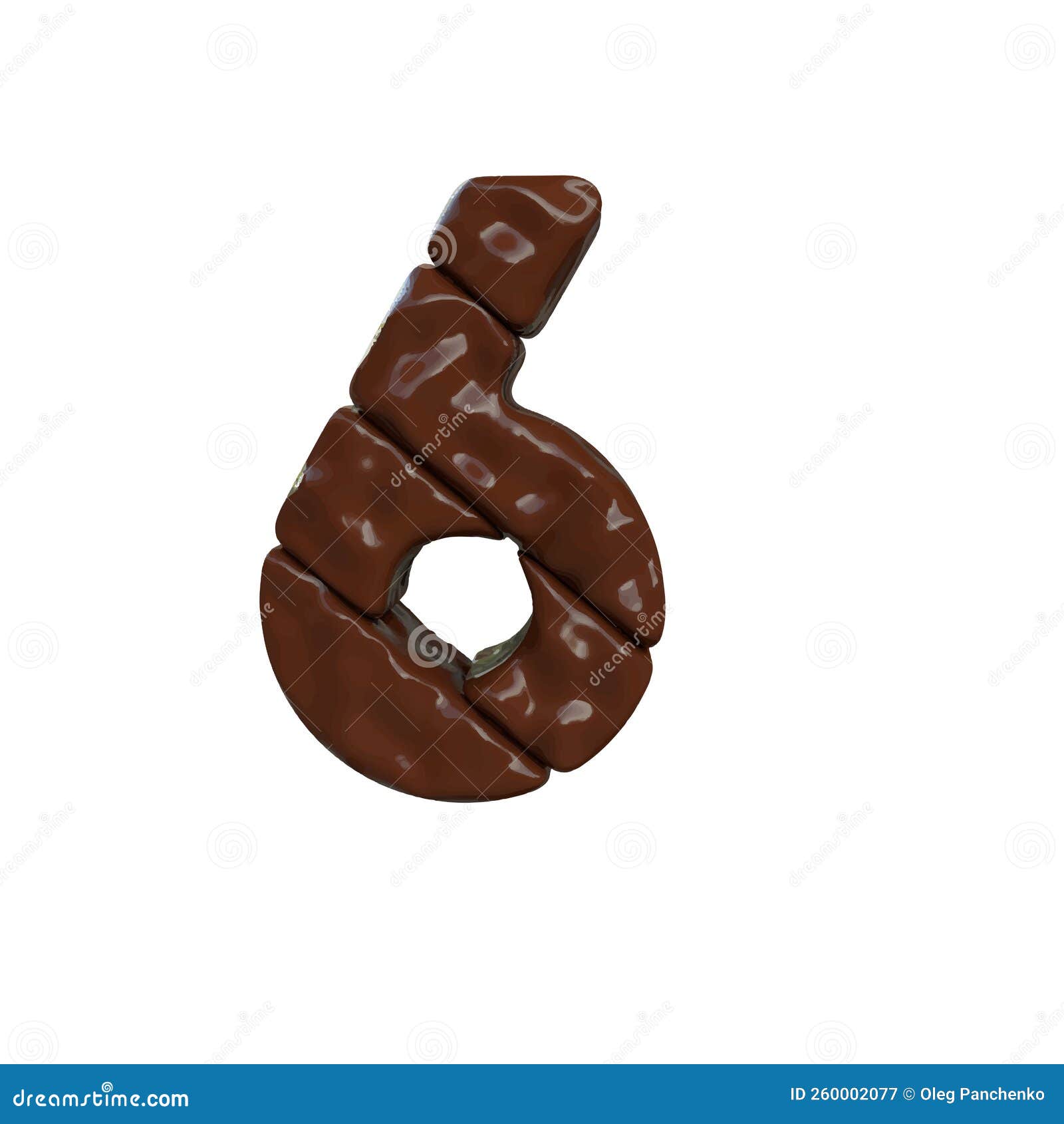 Chocolate Symbol Made from Diagonal Bars. Number 6 Stock Vector ...