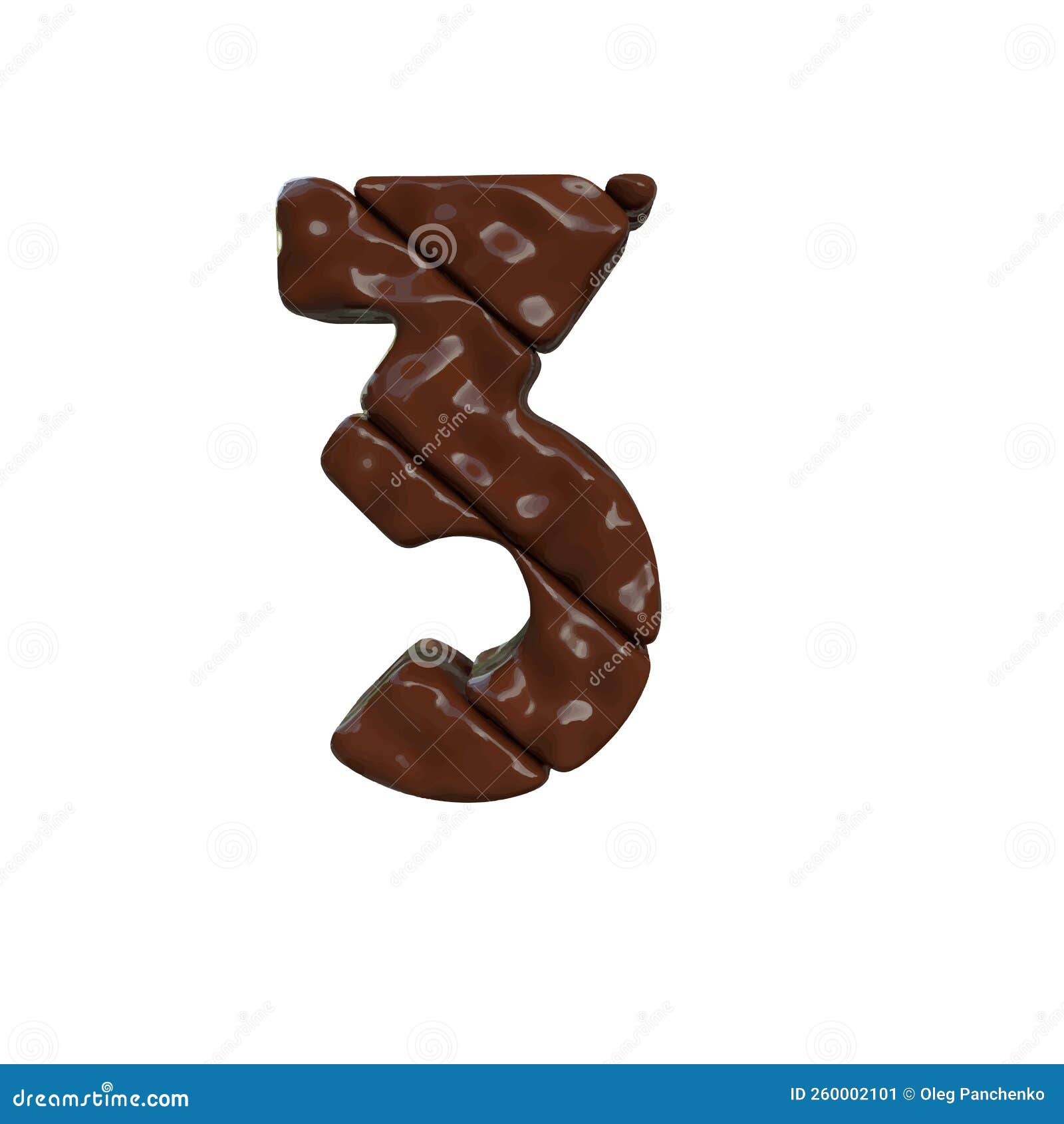 Chocolate Symbol Made from Diagonal Bars. Number 3 Stock Vector ...