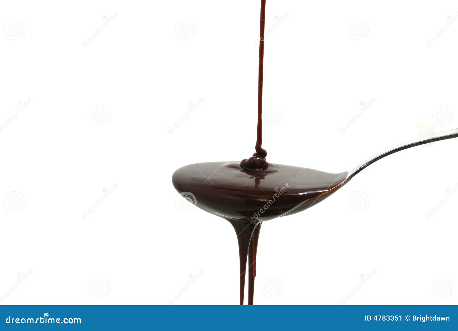 Chocolate syrup on spoon stock image. Image of silver - 4783351