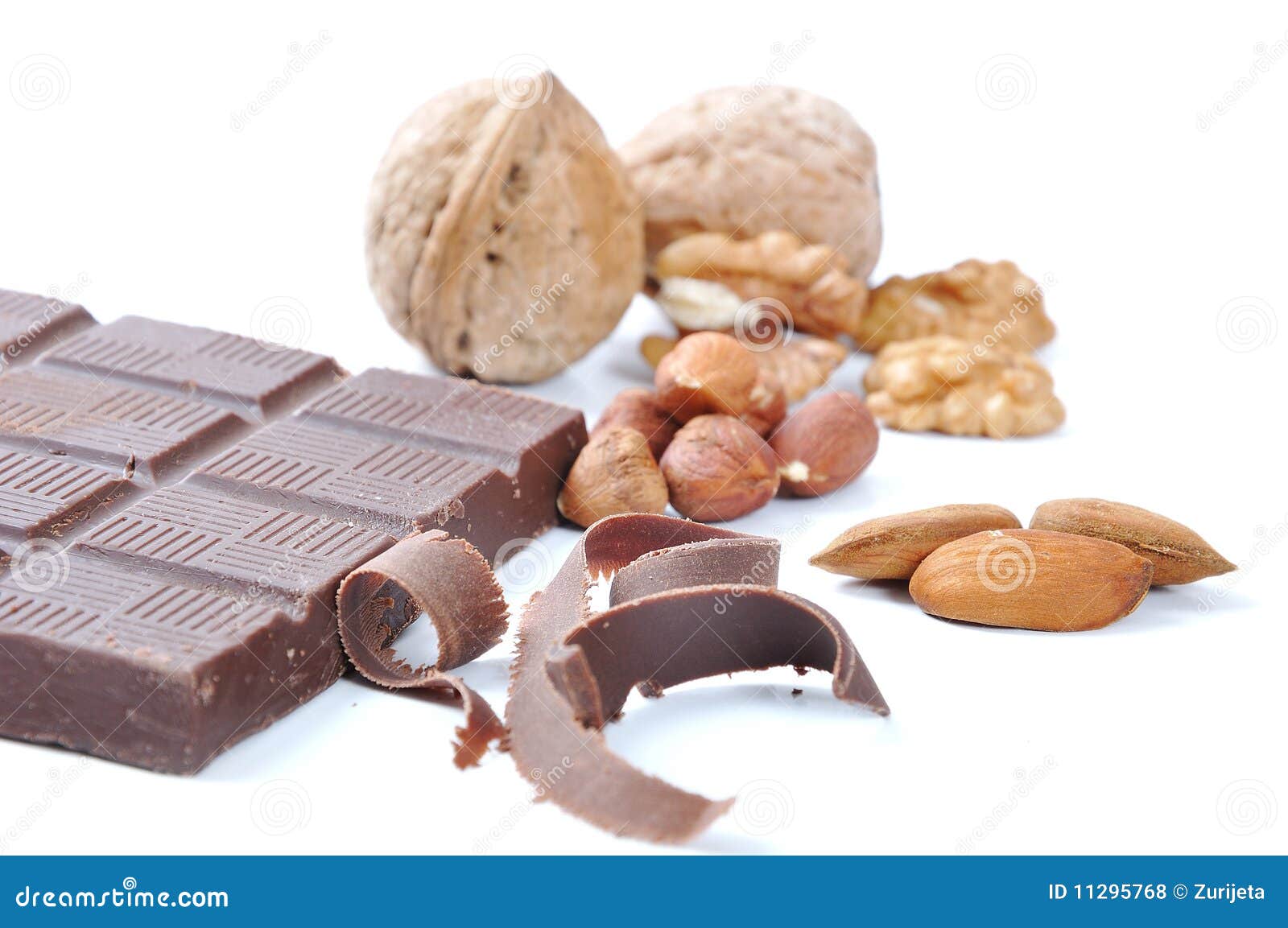 Chocolate, table, pieces stock photo. Image of hazelnut - 11295768