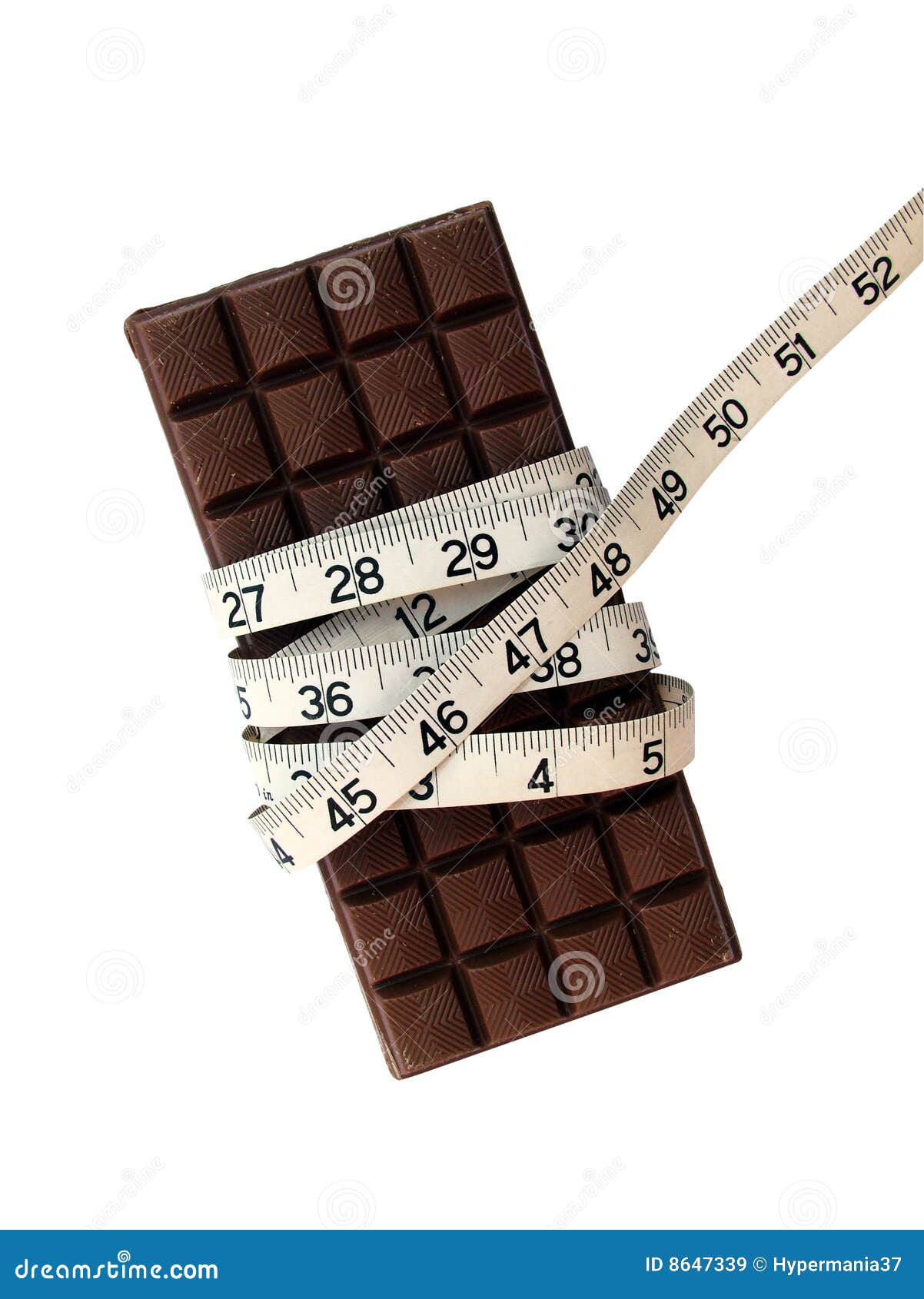 Chocolate and tape measure stock image. Image of diet - 8647339