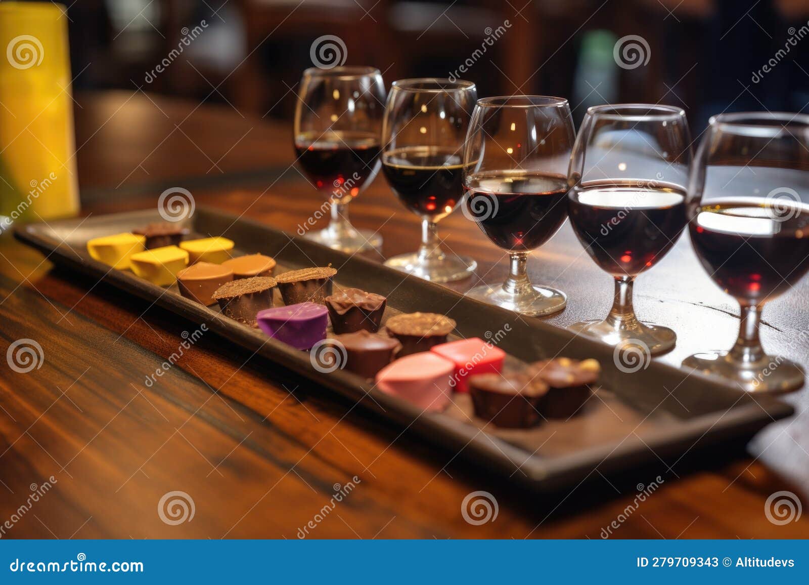 Chocolate Tasting Flight, Featuring Different Types of Chocolate Paired ...