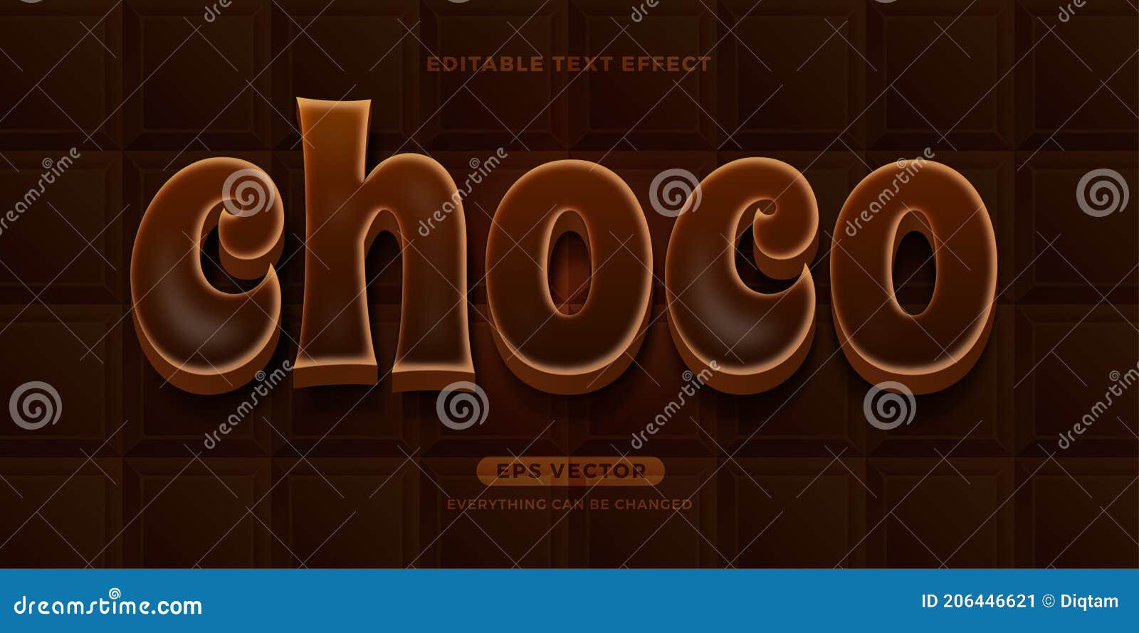 Chocolate text effect stock vector. Illustration of design - 206446621