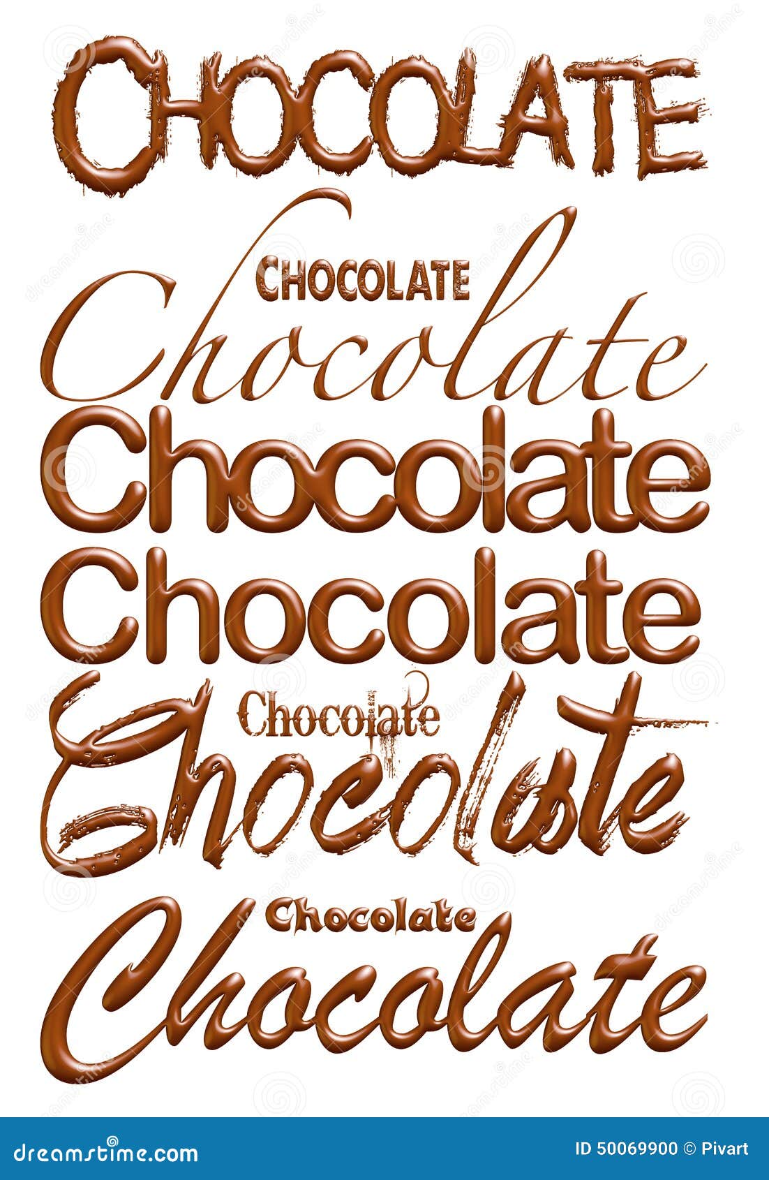 Chocolate Text Made of Chocolate on Isolated White Background. Stock ...