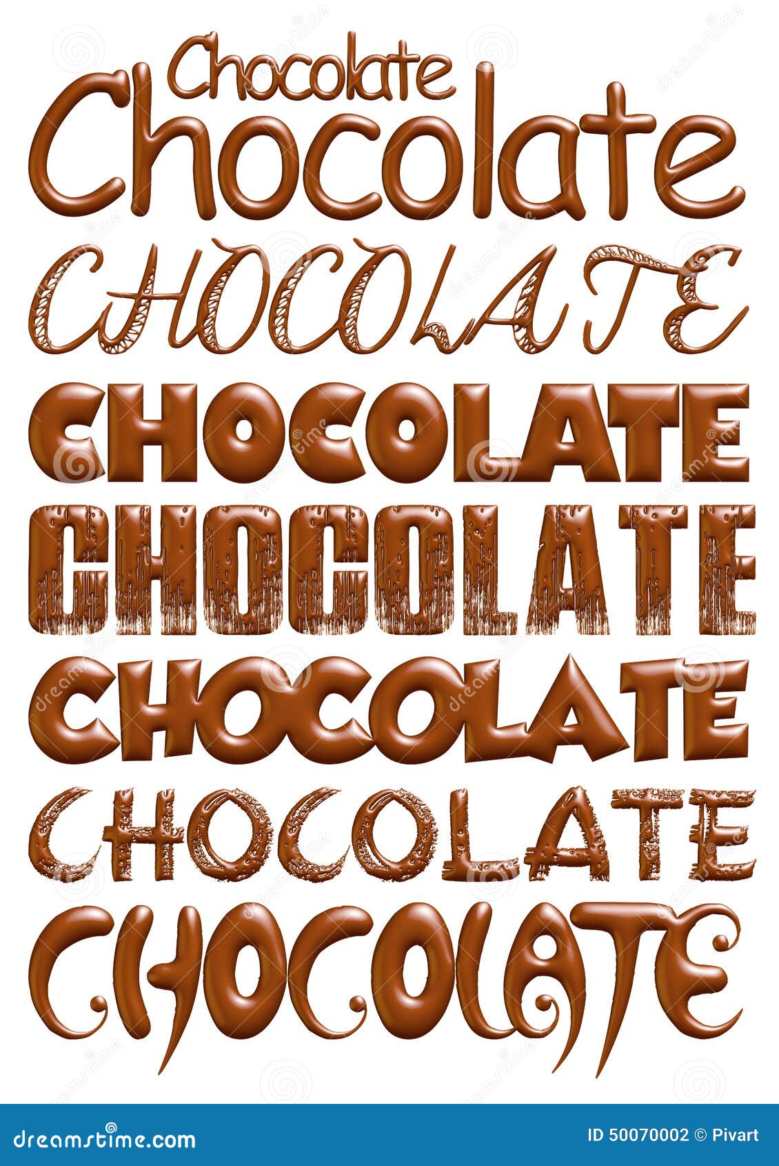 Chocolate Text Made of Chocolate on Isolated White Background. Stock ...