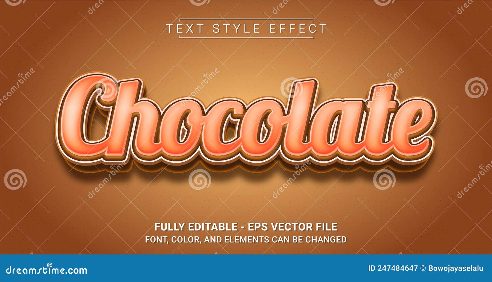 Chocolate Text Style Effect. Editable Graphic Text Template Stock ...