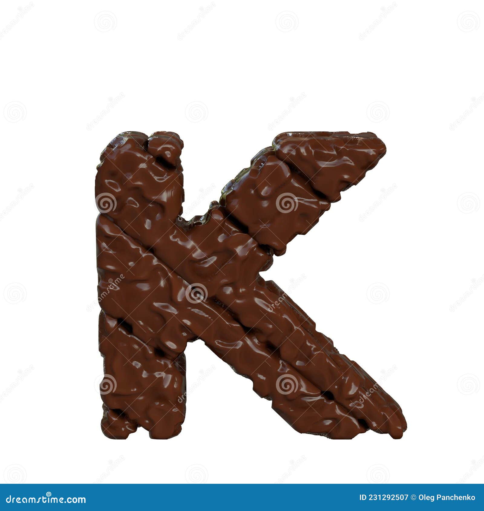 Letter Made of Chocolate. 3d Letter K Stock Image - Illustration of ...