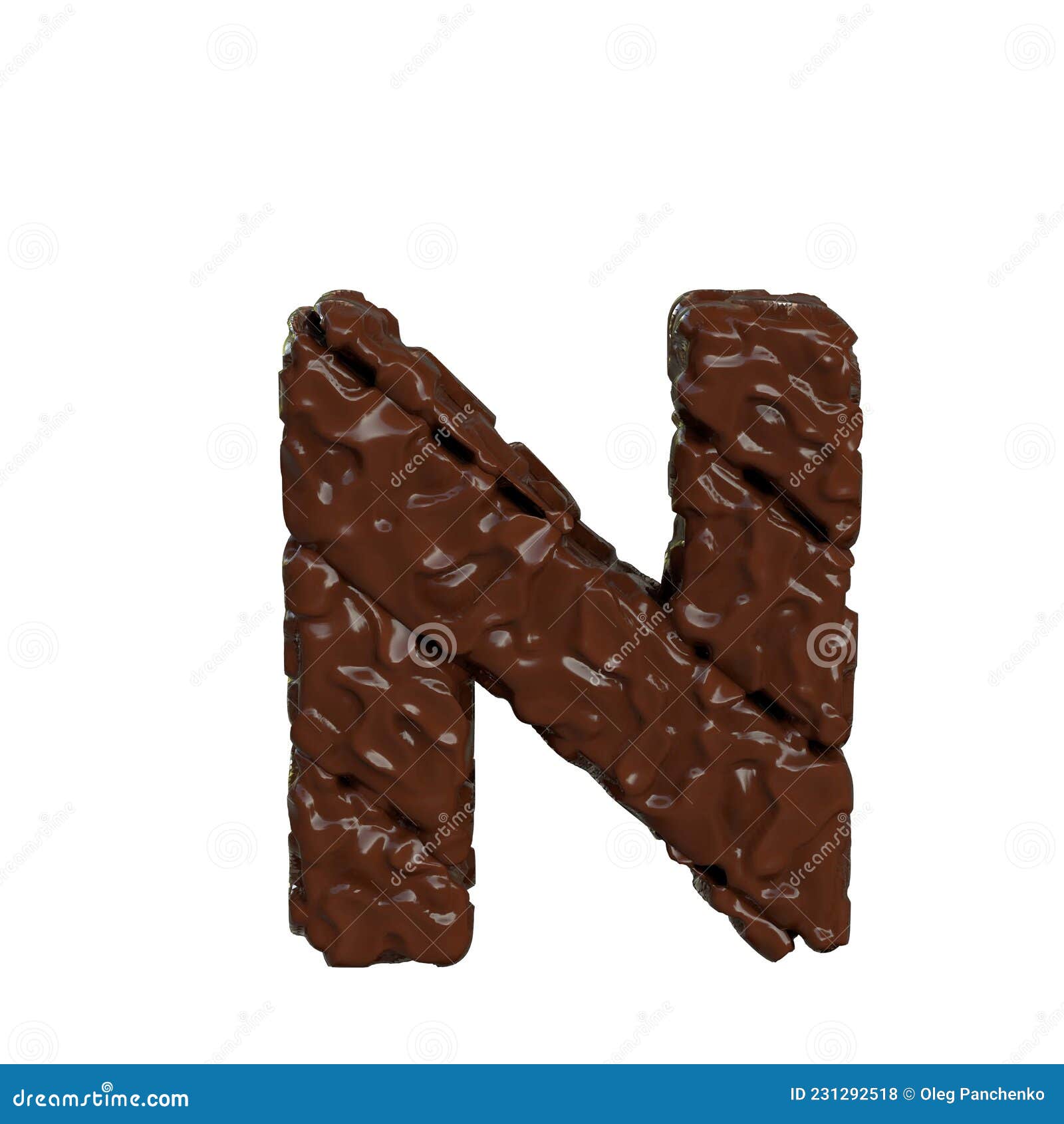 Letter Made of Chocolate. 3d Letter N Stock Photo - Illustration of ...