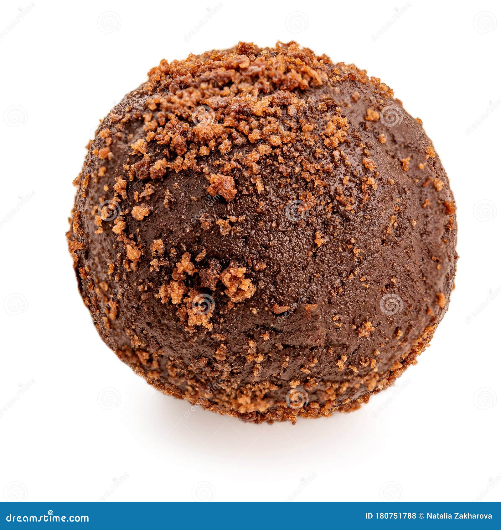 Chocolate Truffle Candy Covered With Cocoa Isolated On White Background ...