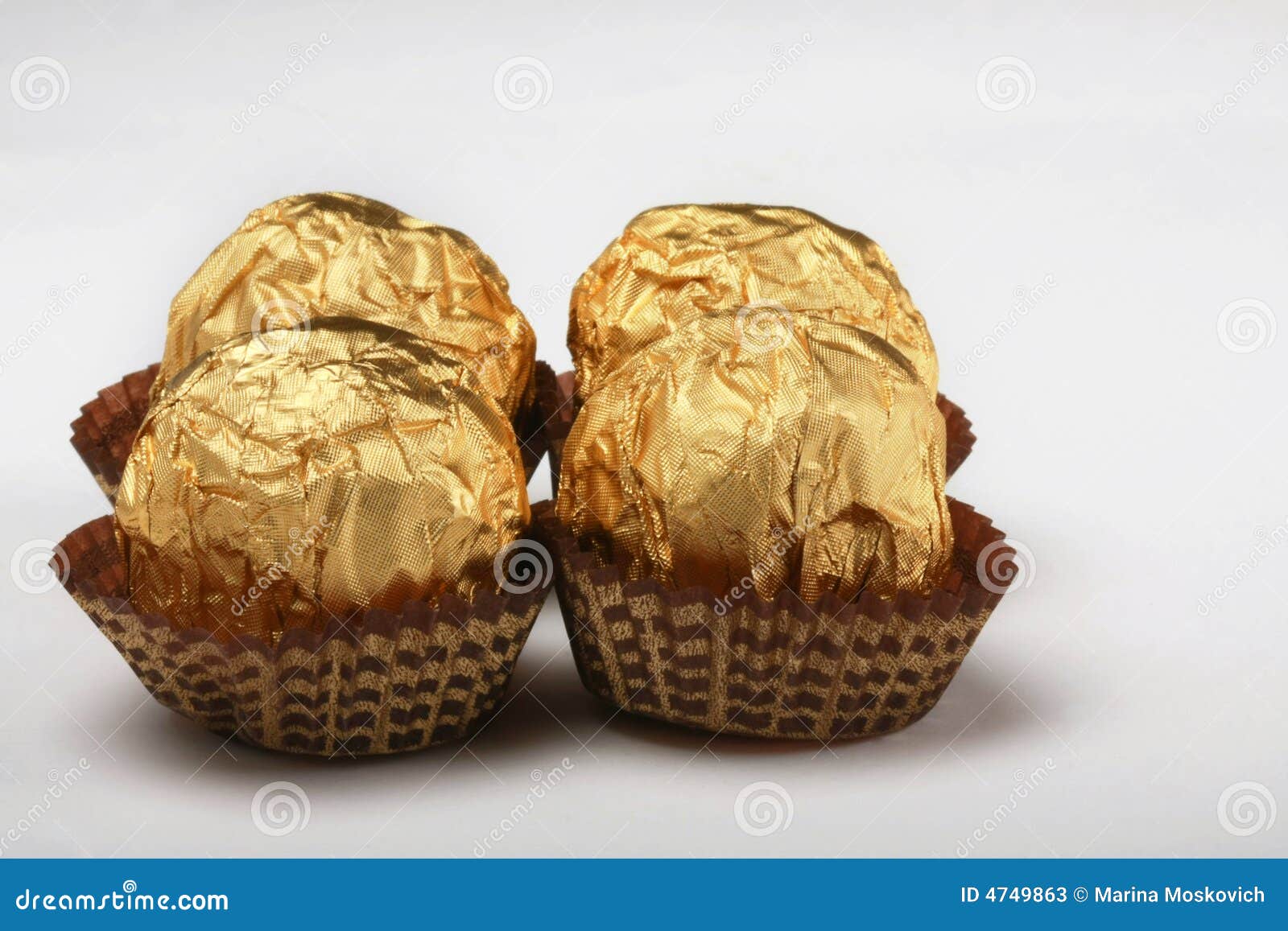 Chocolate Truffles In Foil Wrap Stock Image - Image of isolated, silver ...