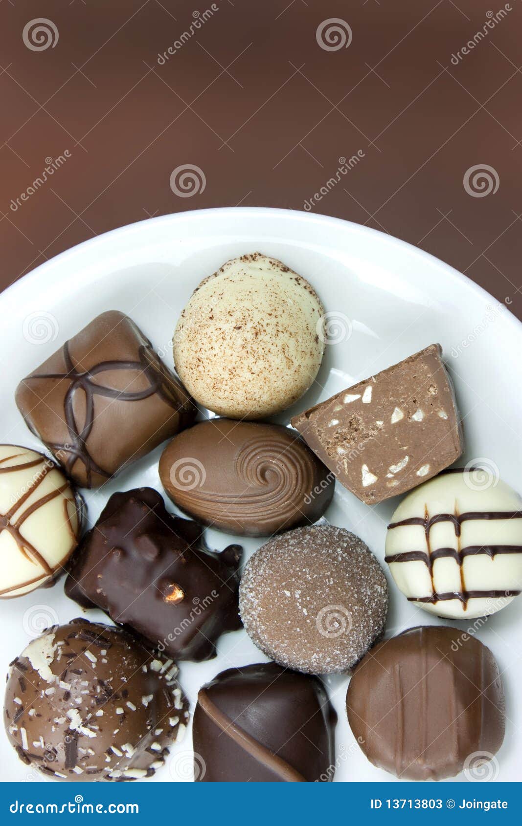 Chocolate Truffles on a Plate Stock Image - Image of seets, overhead ...