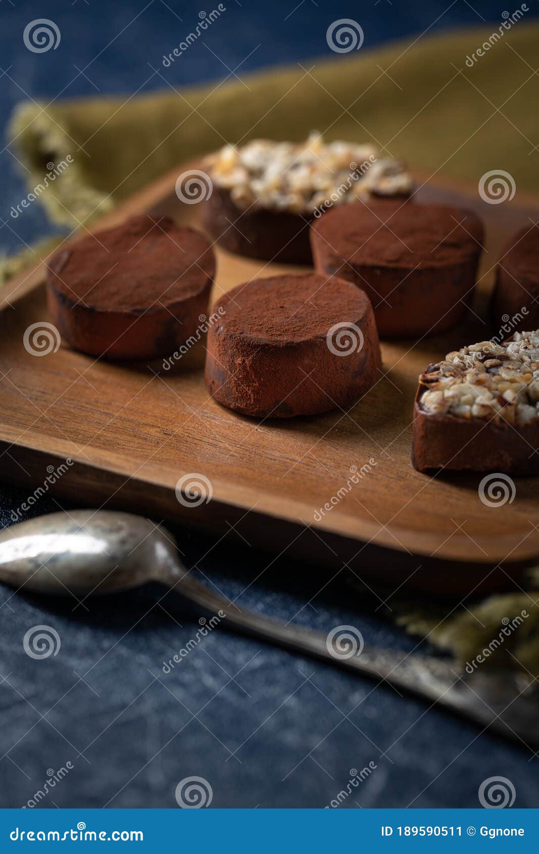 Chocolate Truffles on a Wooden Plate Stock Image - Image of chocolates ...
