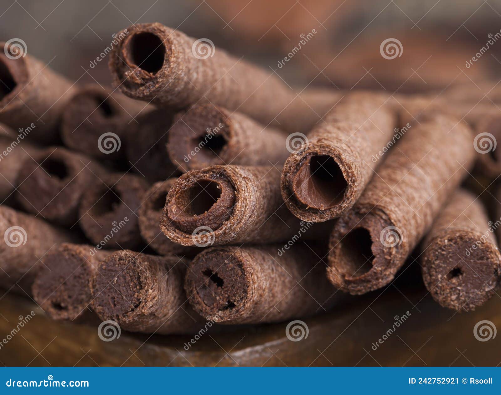 Chocolate Tubes with Chocolate Filling Stock Image - Image of food ...