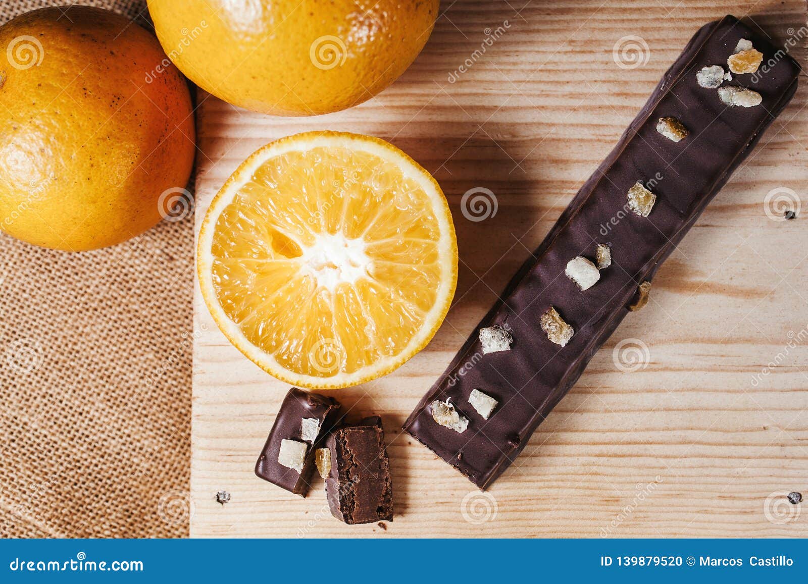 Chocolate Turron with Oranges Made in Spain Traditional Food Stock ...