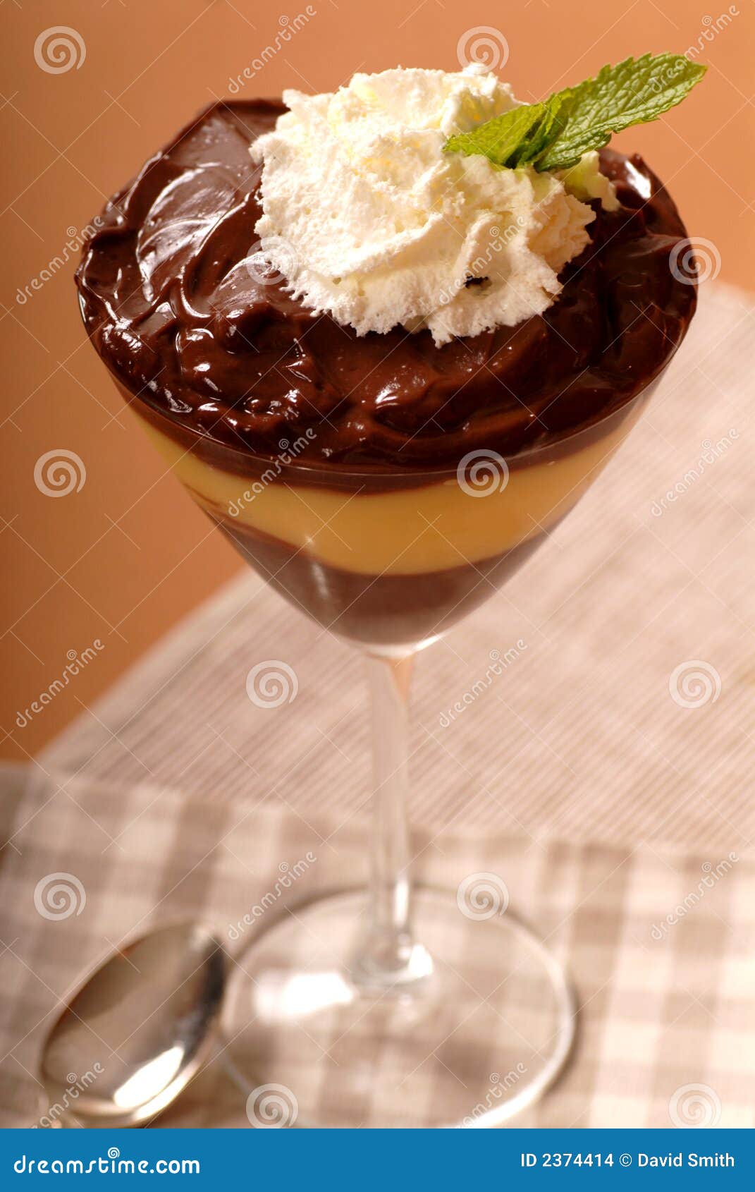 Chocolate and Vanilla Pudding Stock Photo - Image of dessert ...