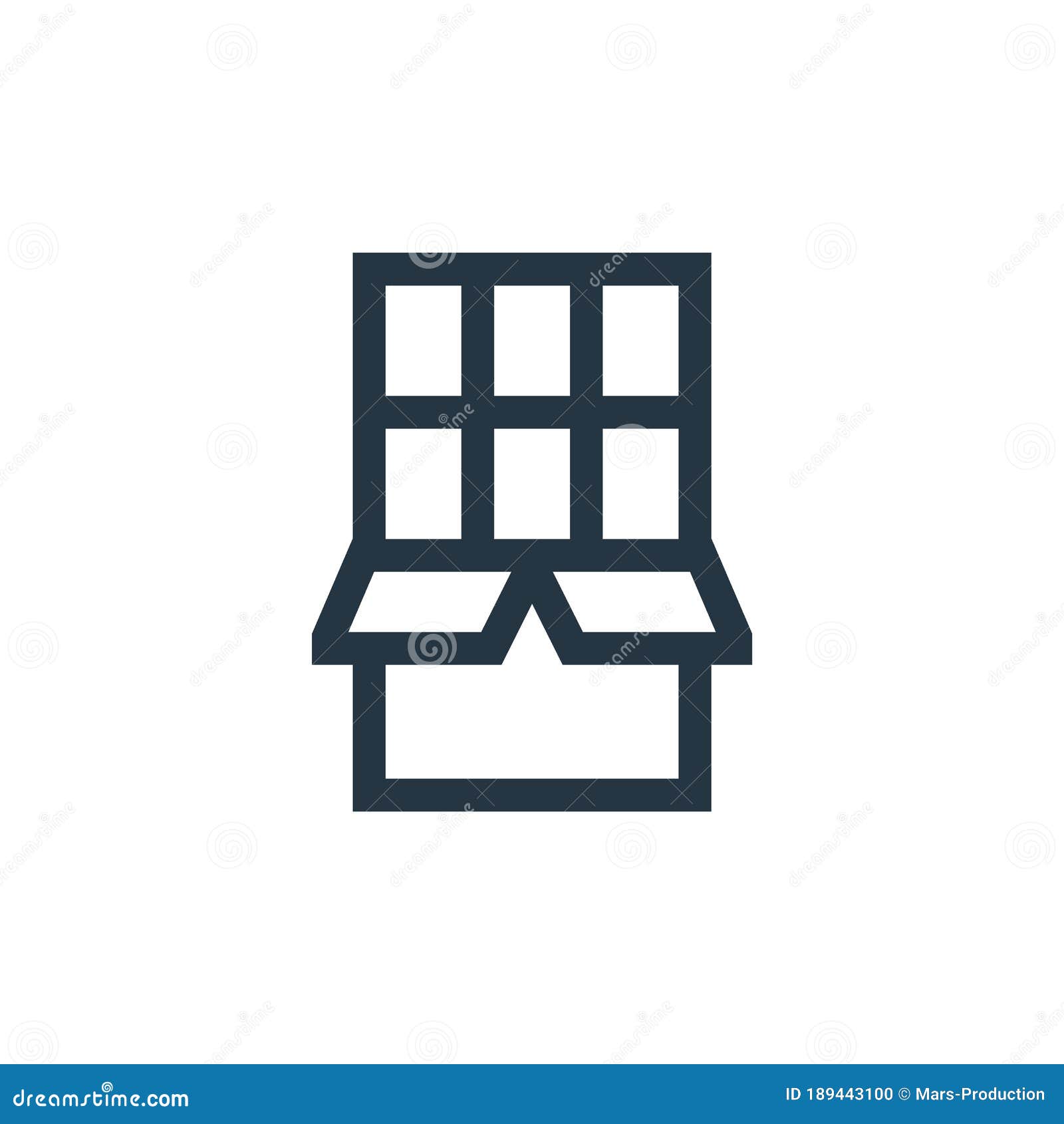 Chocolate Vector Icon Isolated on White Background. Outline, Thin Line ...