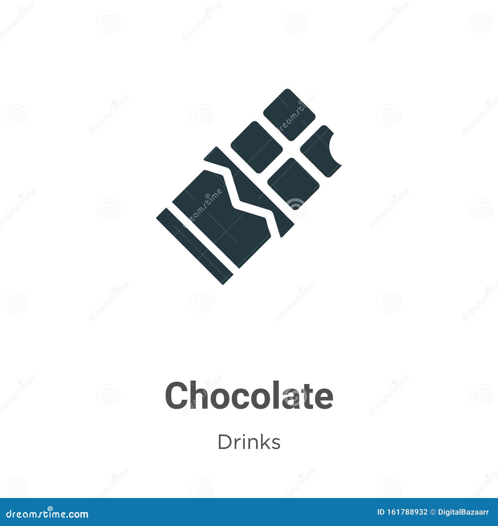 Chocolate Vector Icon on White Background. Flat Vector Chocolate Icon ...