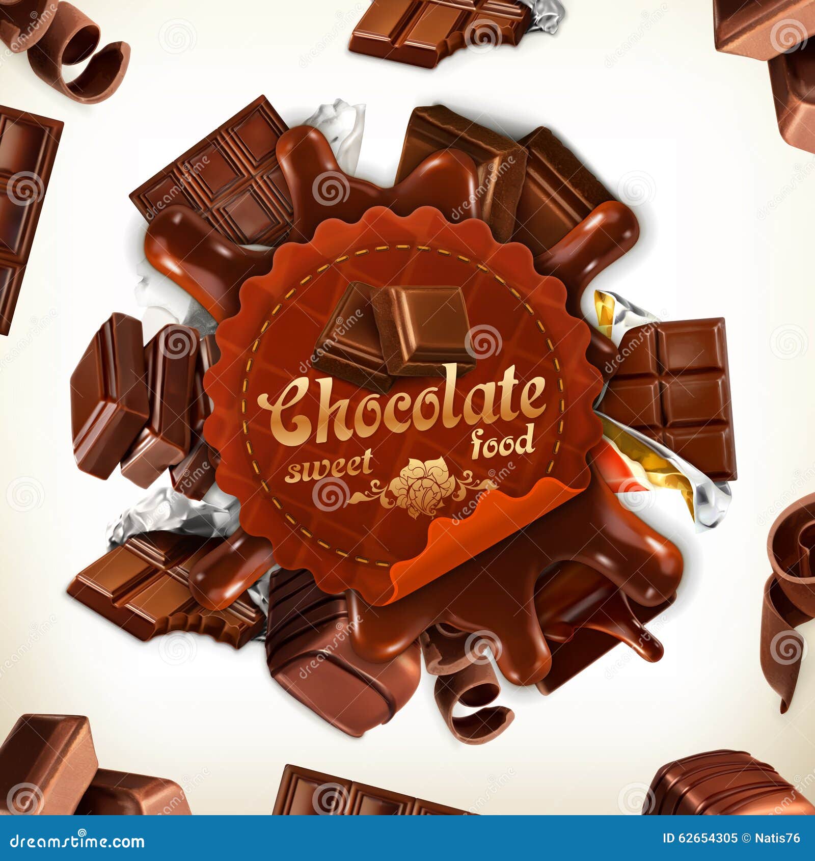 Chocolate Bar Vector Packaging Design. Fruit And Spicy Chocolate Set ...