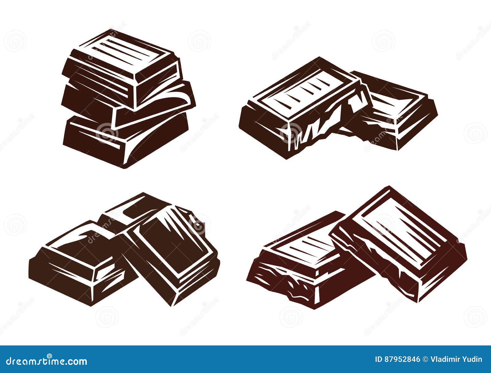 Chocolate vector symbol stock vector. Illustration of tasty - 87952846