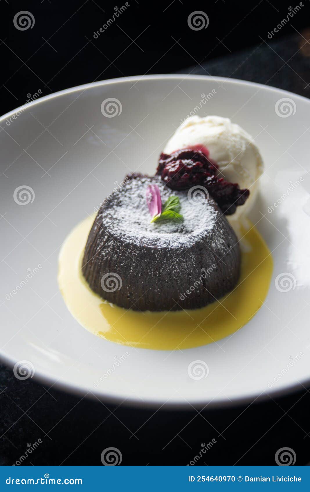 Chocolate volcano stock photo. Image of forks, nutella - 254640970