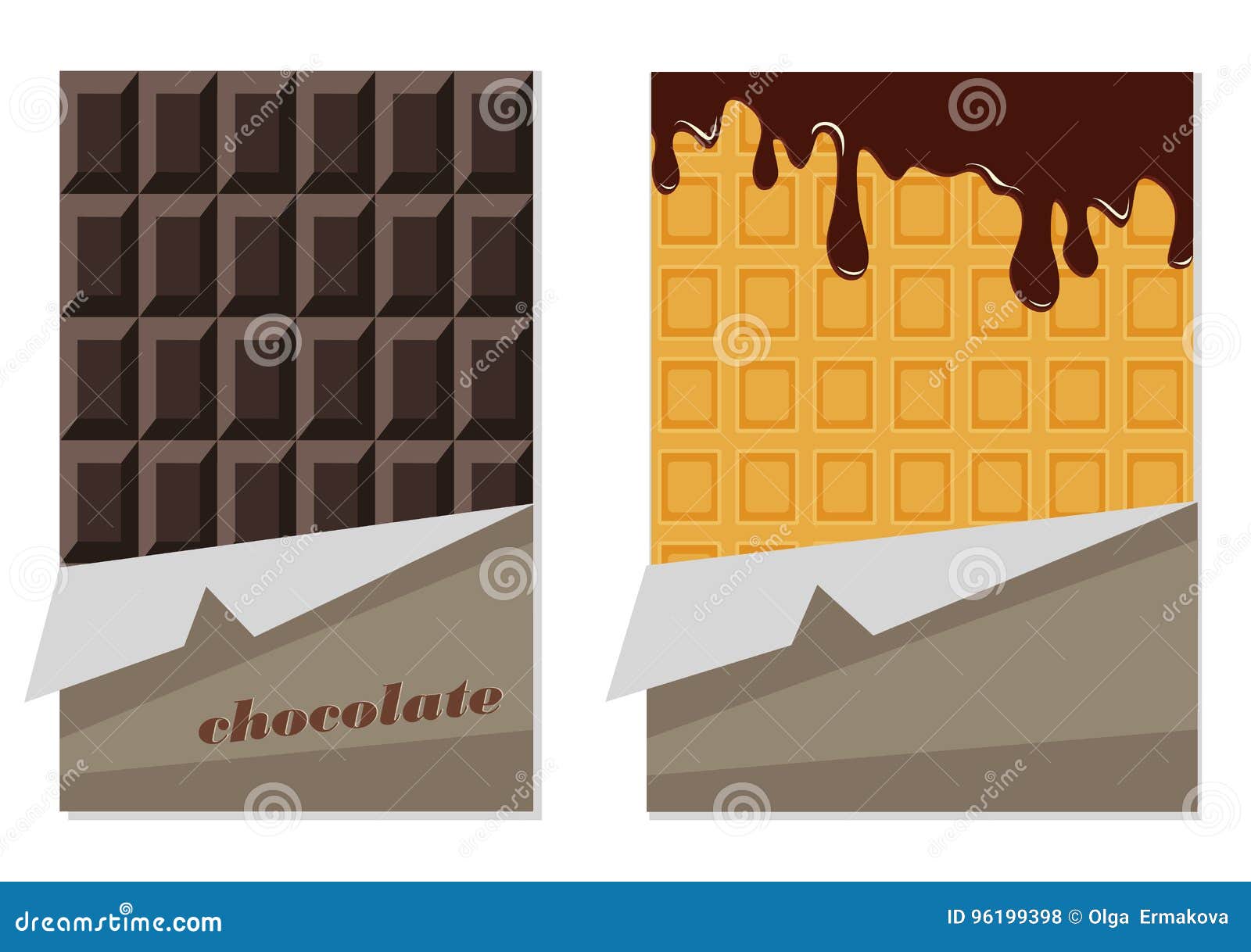 Chocolate and Wafer. Animation Stock Vector - Illustration of caramel ...