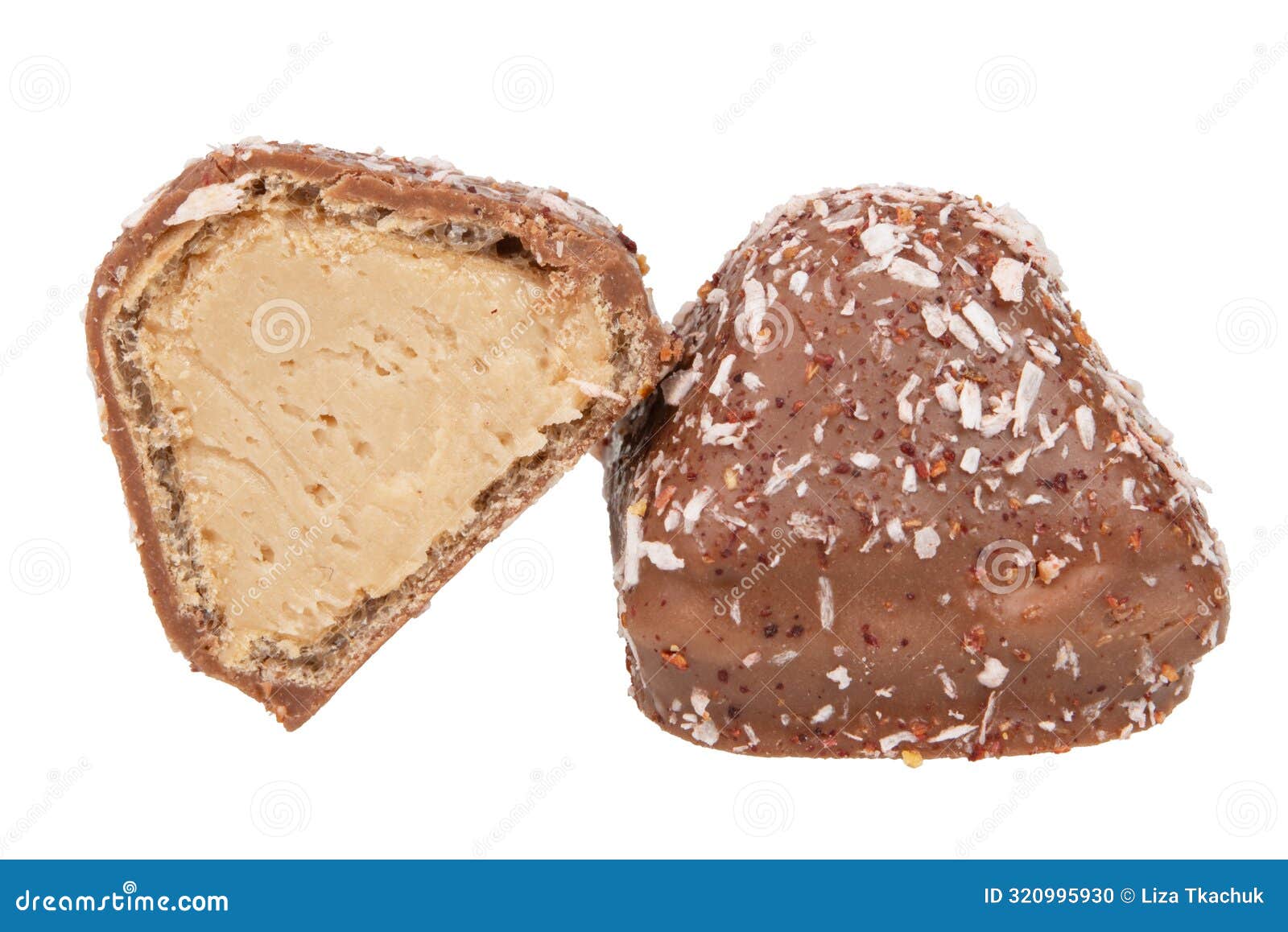 Chocolate Wafer Candy Crispy Sweets with Filling Isolated on the White ...