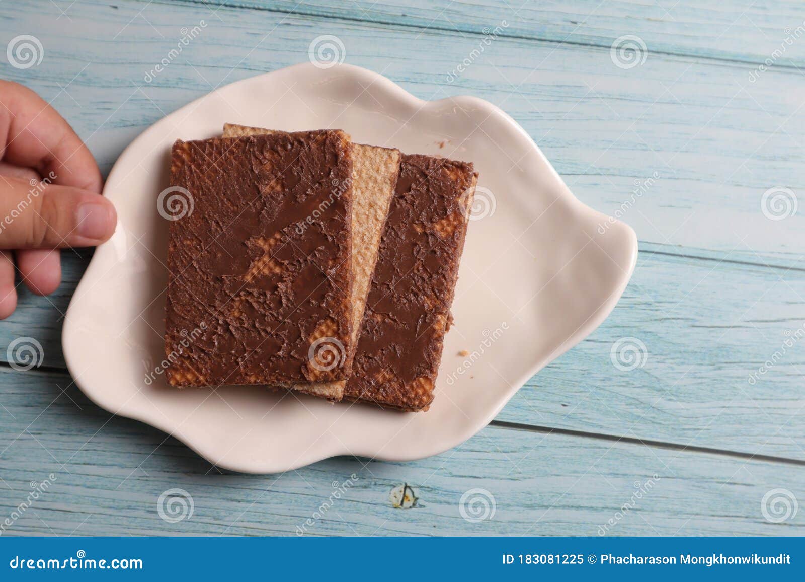 Chocolate wafer coated on stock image. Image of isolated - 183081225