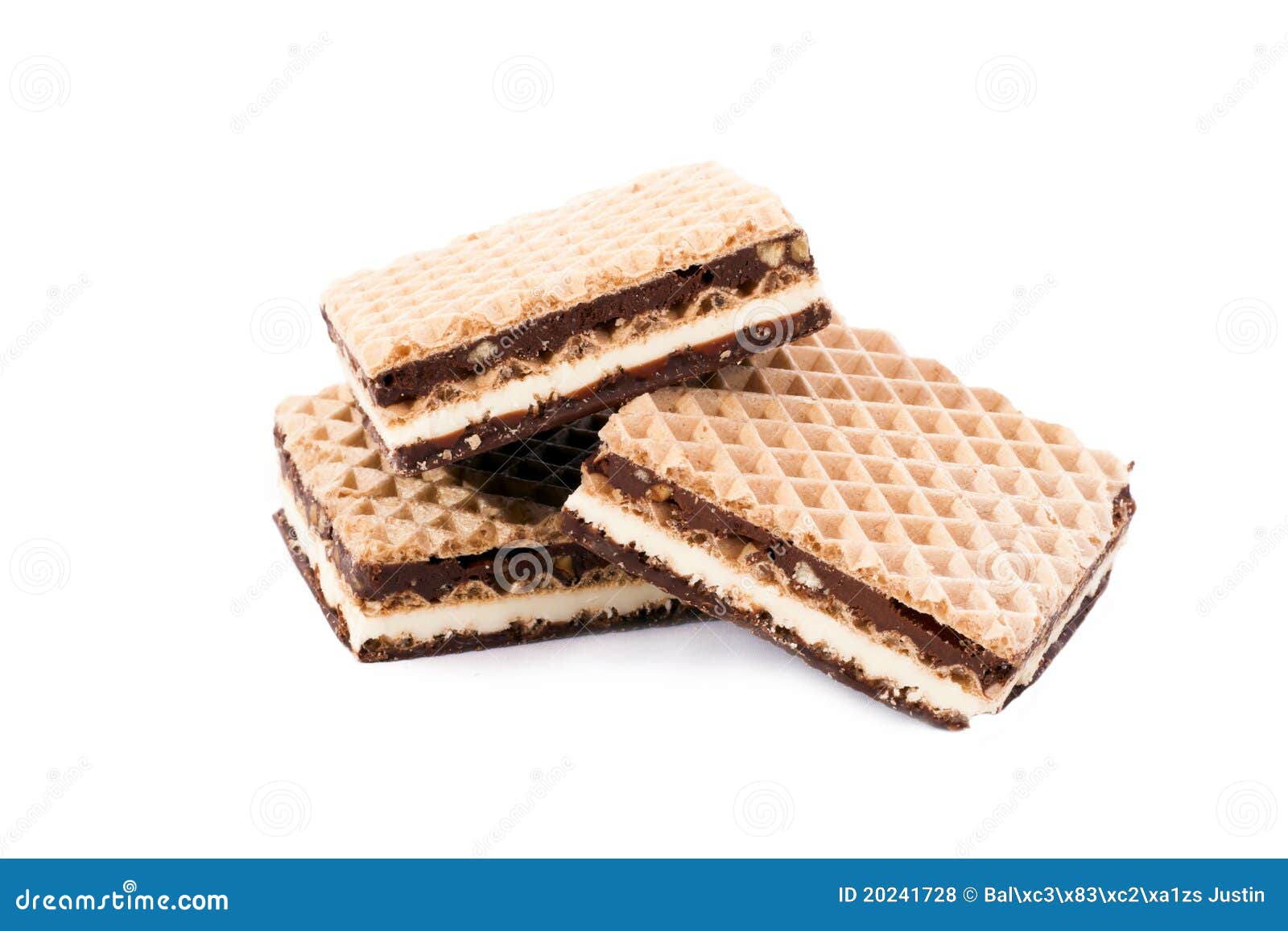 Chocolate Wafer, Isolated on a White Background. Stock Photo - Image of ...